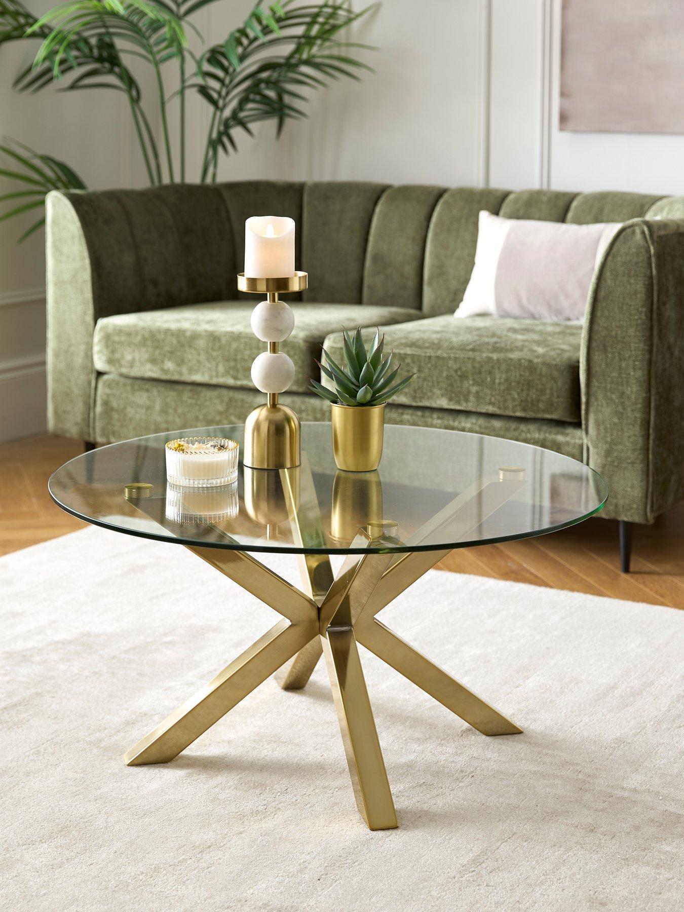 Very Home Chopstick Glass and Brass Coffee Table | Very Ireland