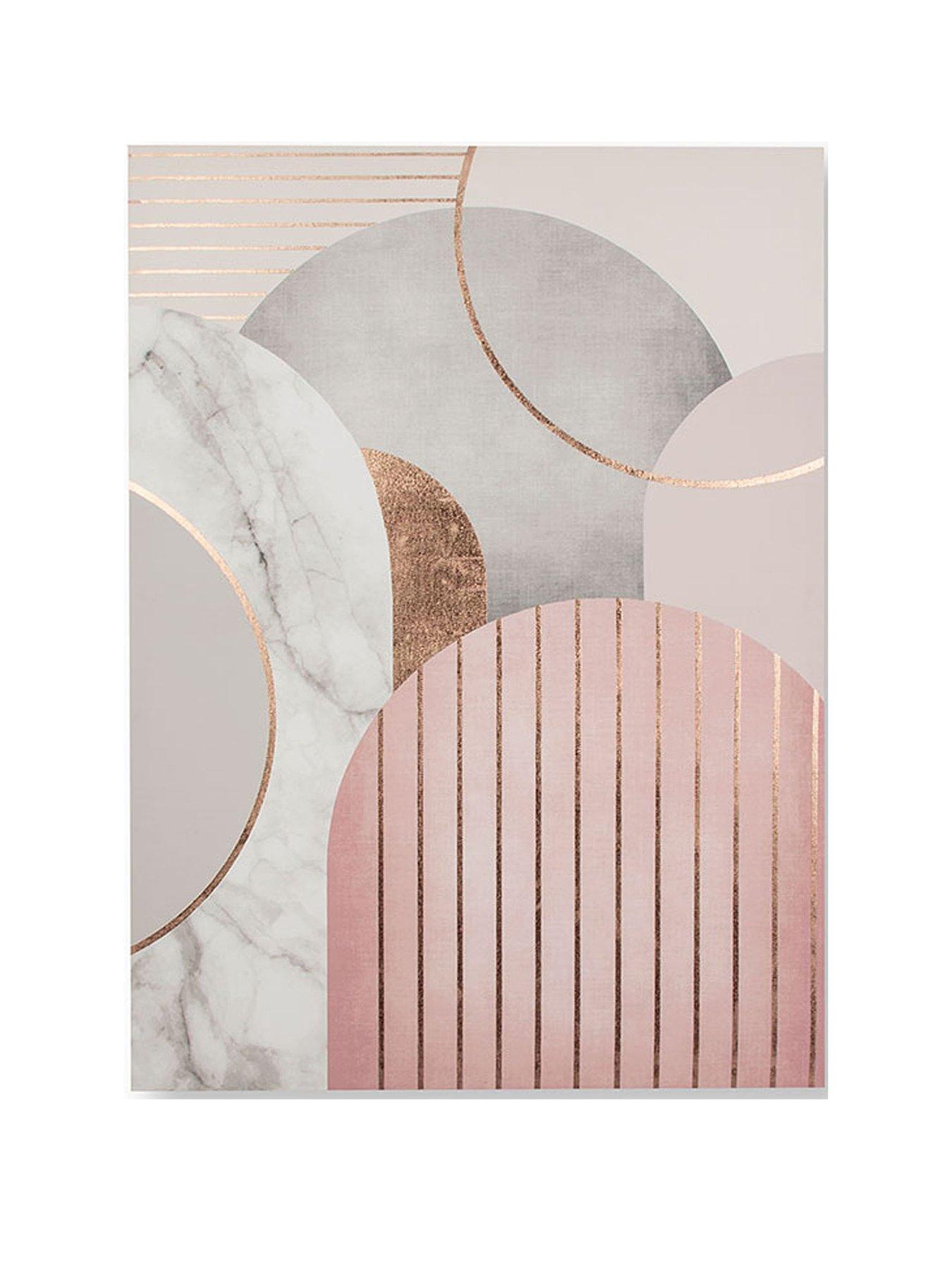 Art For The Home Pink Grey Art Deco Canvas Wall Art Very Ireland