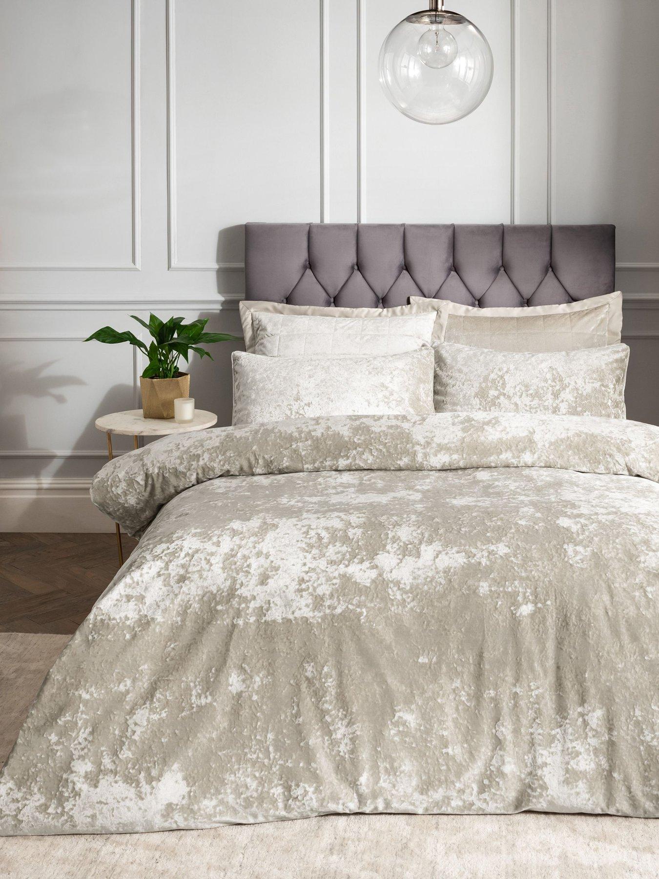 Catherine Lansfield Crushed Velvet Duvet Cover Set Natural Very Ireland