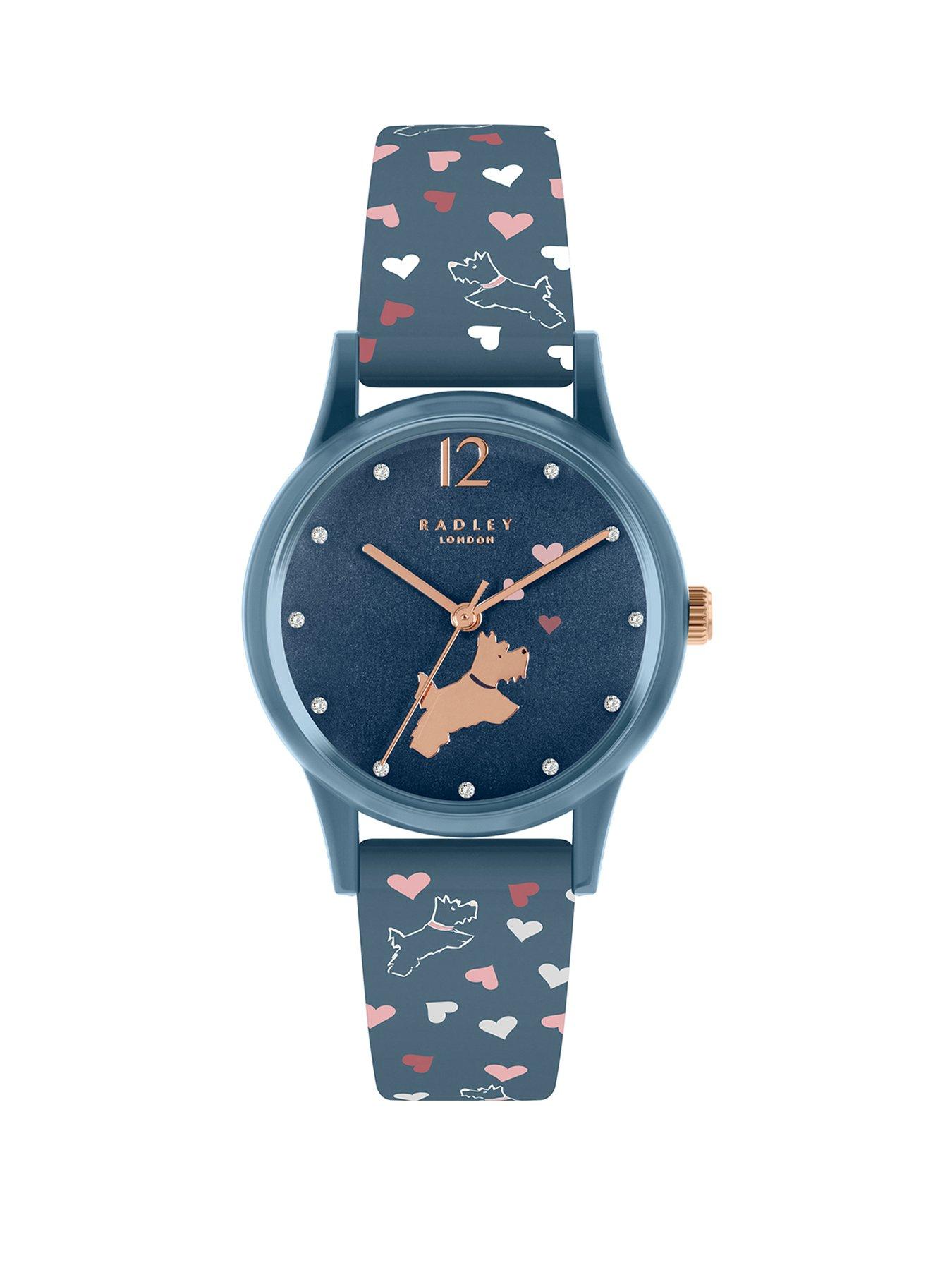 Radley Radley Ladies Large Vintage Blue Heart Print Silicone Strap ...