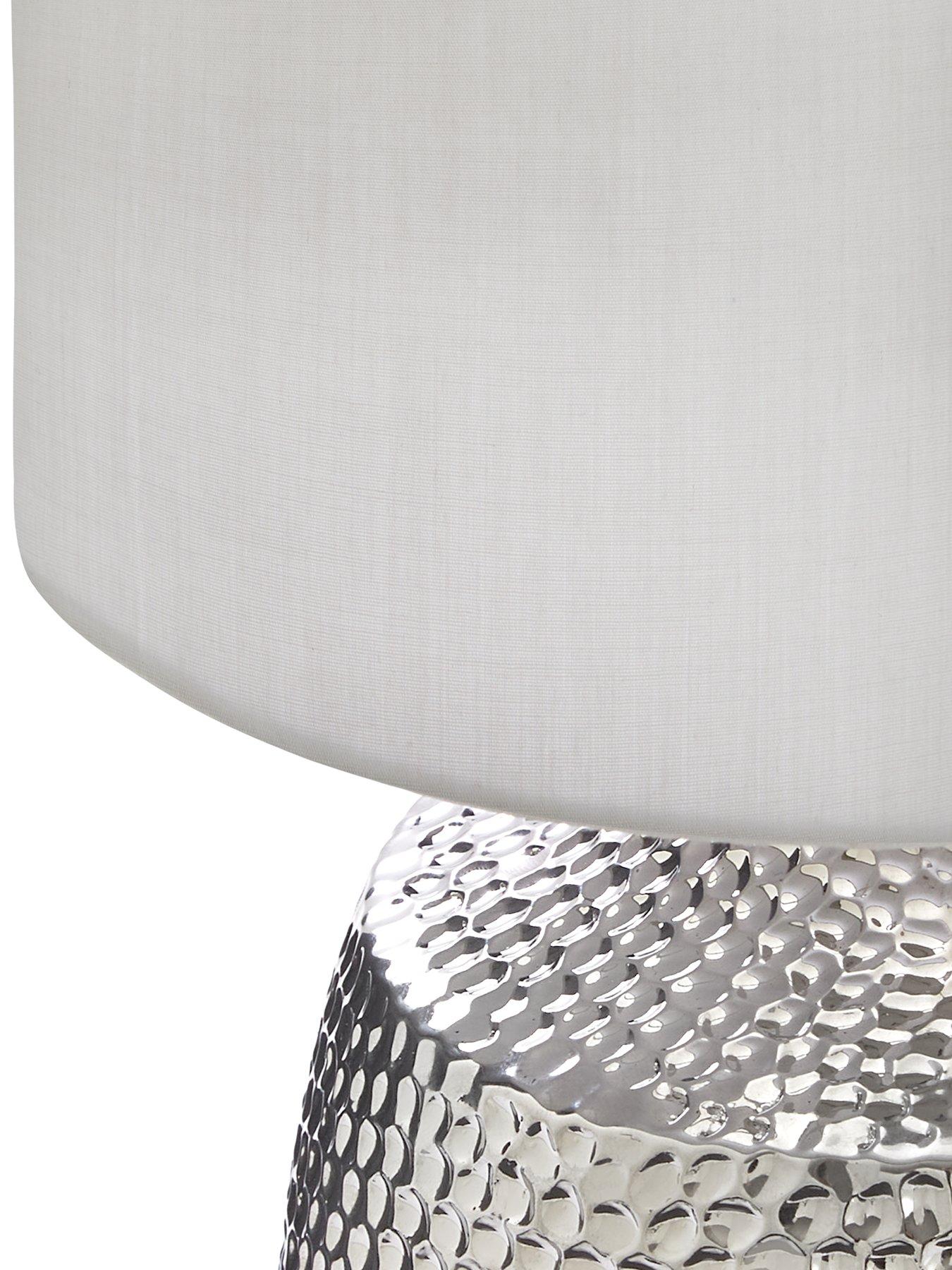 Very Home Set of 2 Hammer Metal Touch Table Lamps - Grey/Silver | Very ...