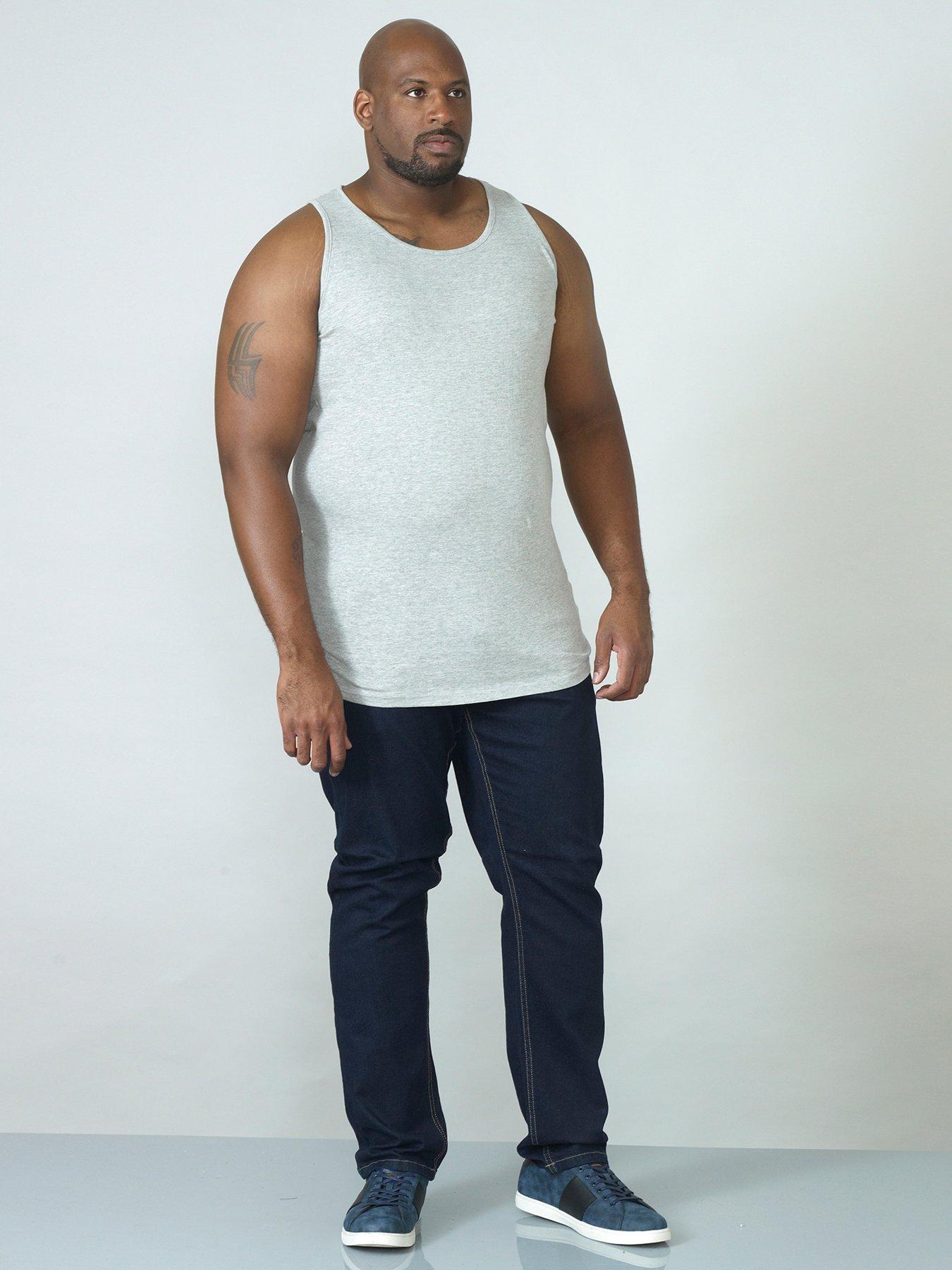 D555 D555 Fabio Muscle Vest - Grey Melange | Very Ireland