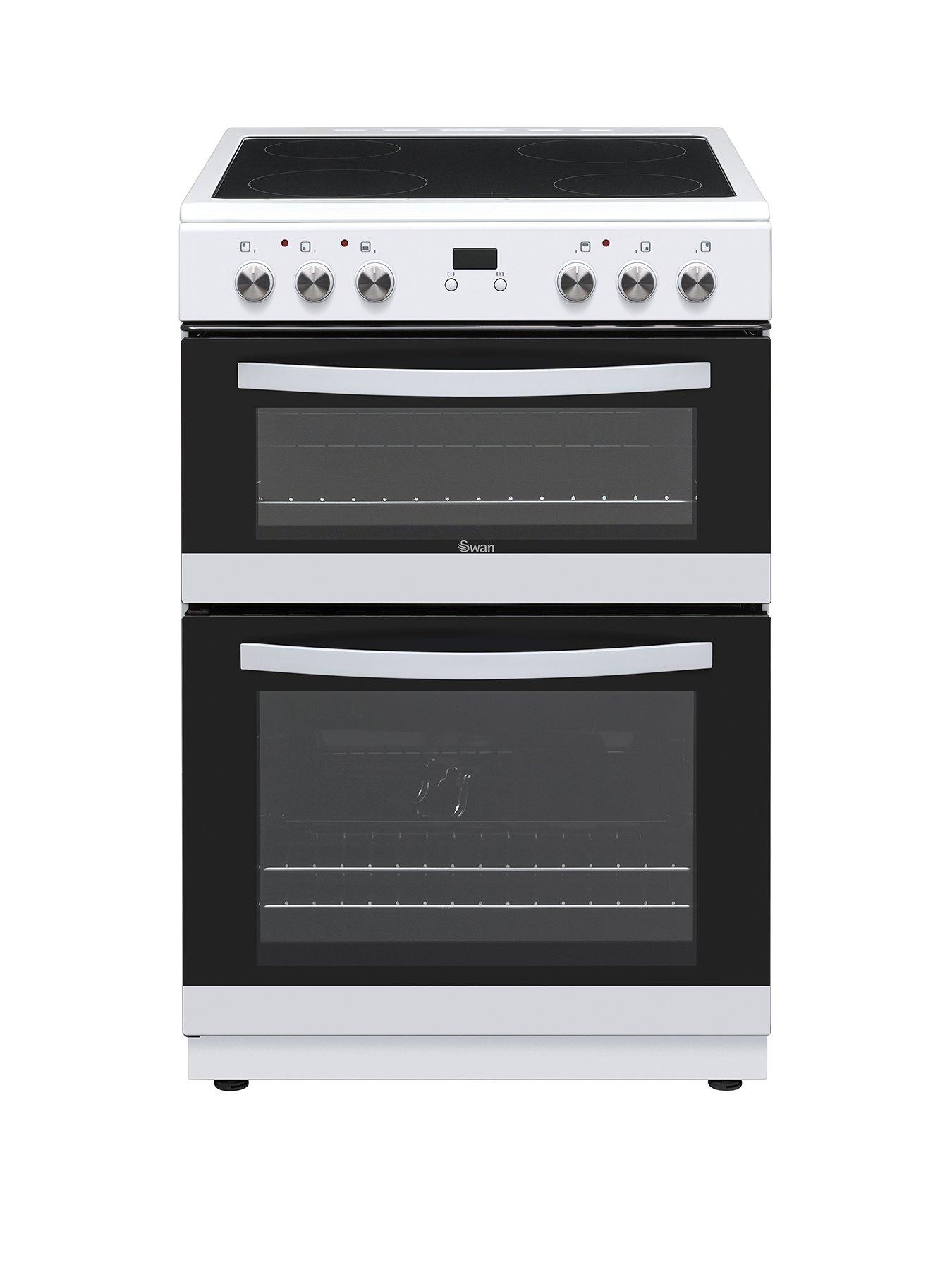 Swan SX158110W Freestanding 60cm Wide Twin Electric Cooker - White ...