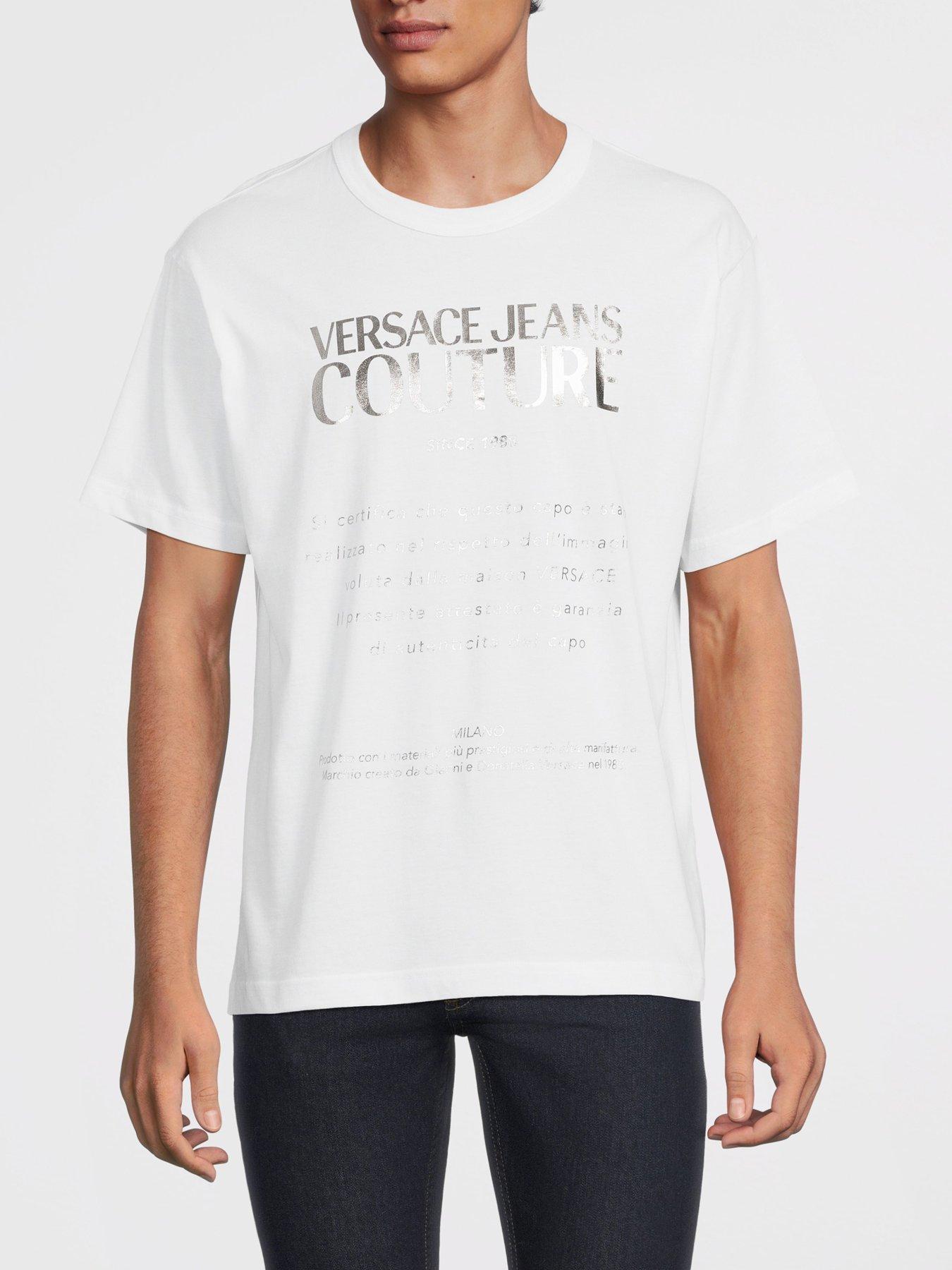 Versace Jeans Couture Label Logo T-Shirt - White | Very Ireland