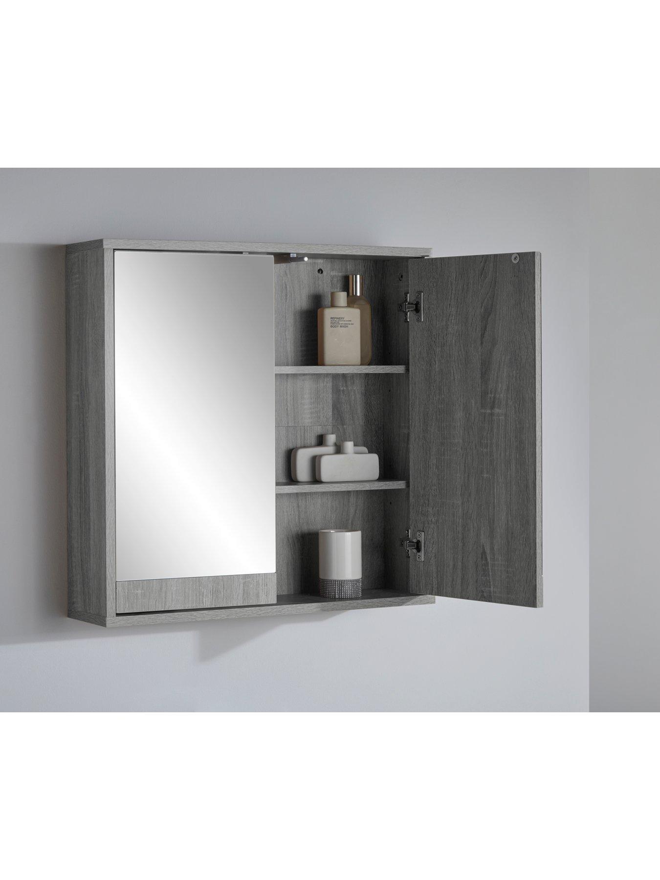 Lloyd Pascal Canyon Grey Mirror Bathroom Wall Cabinet | Very Ireland