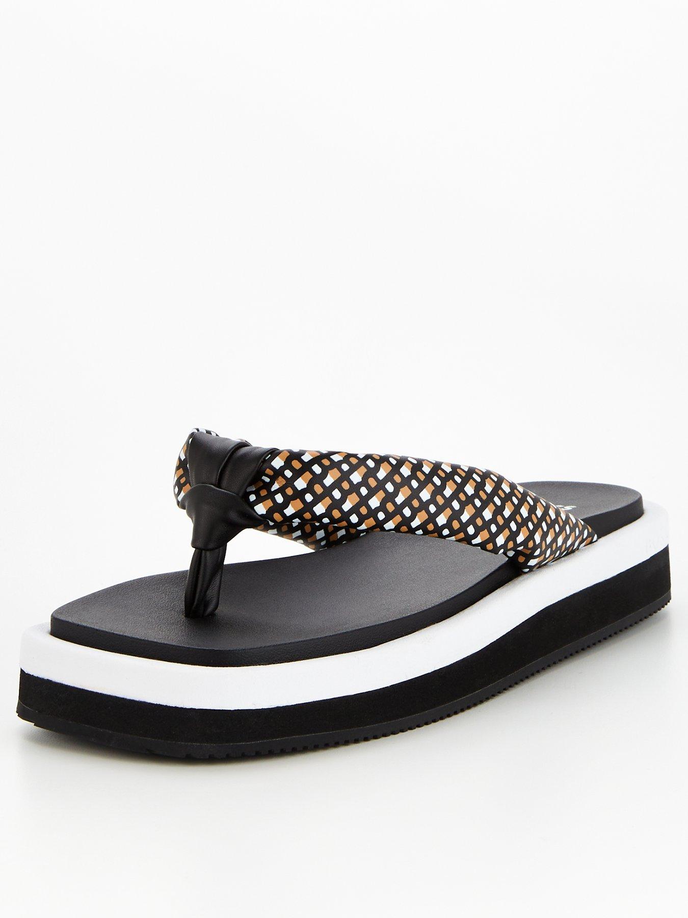 BOSS Allie Monogram Thong Sandal - Black | Very Ireland