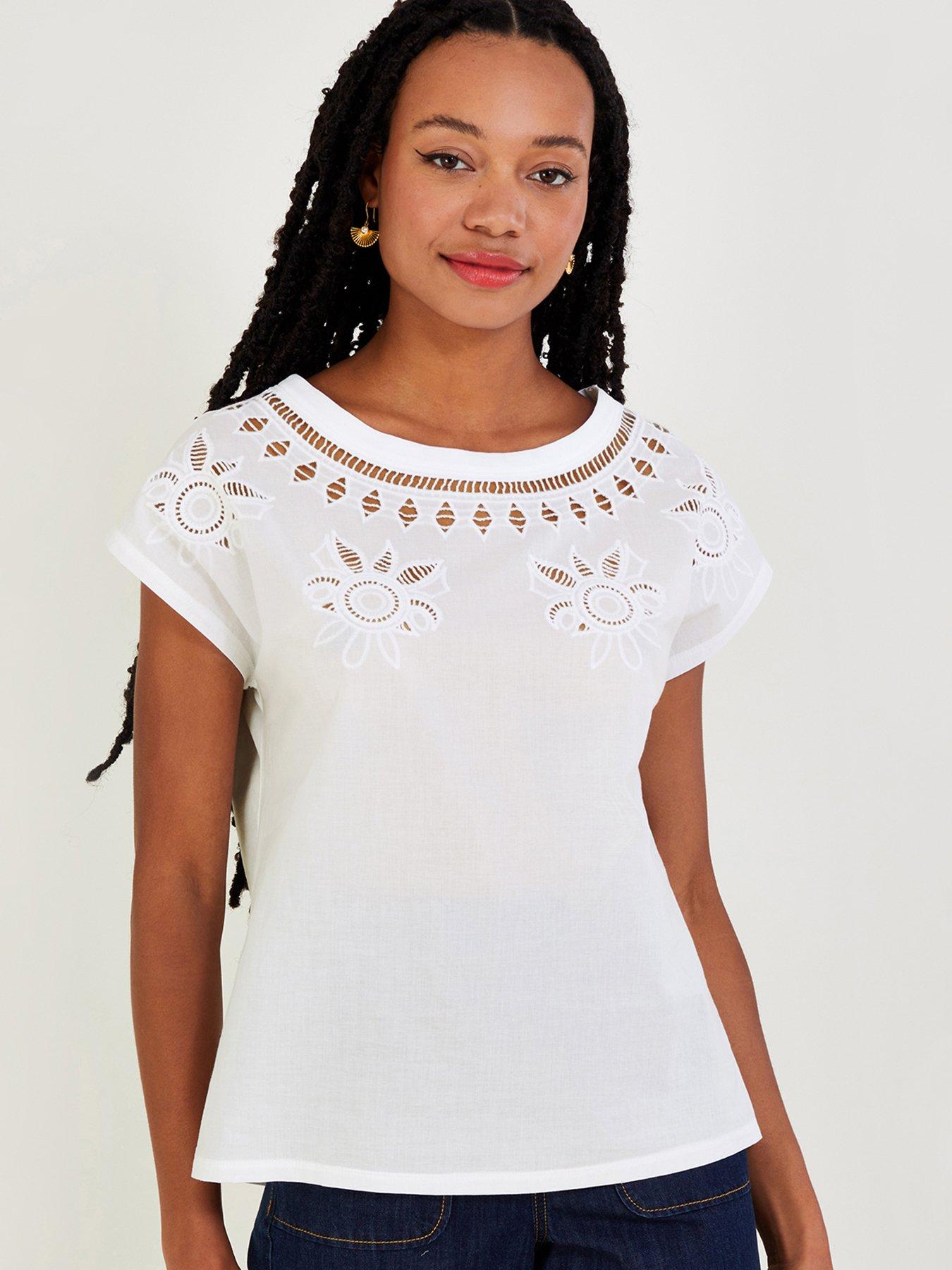 Monsoon Floral Cut Out T Shirt | Very Ireland