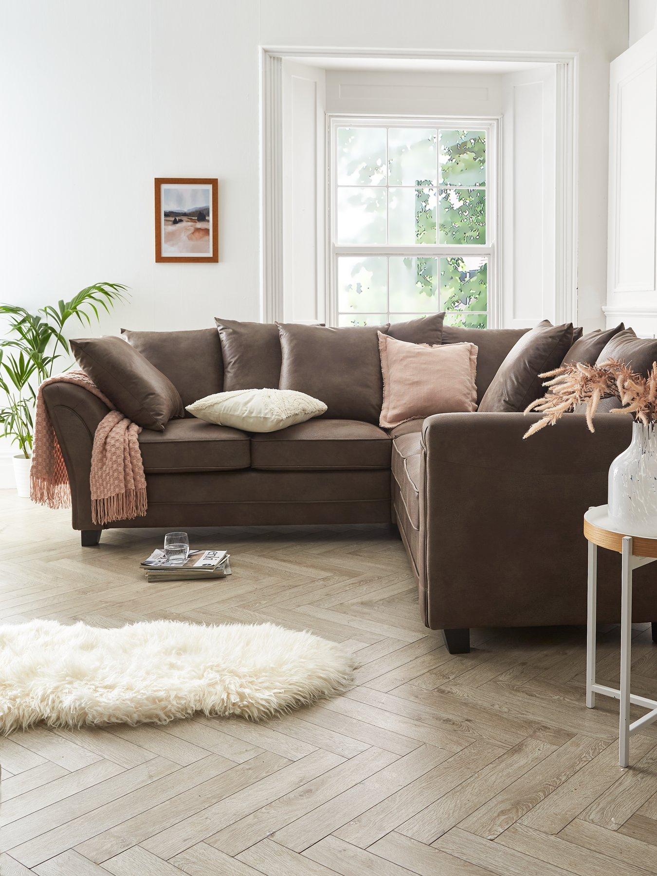 Dury Leather Look Corner Group Sofa FSC Certified
