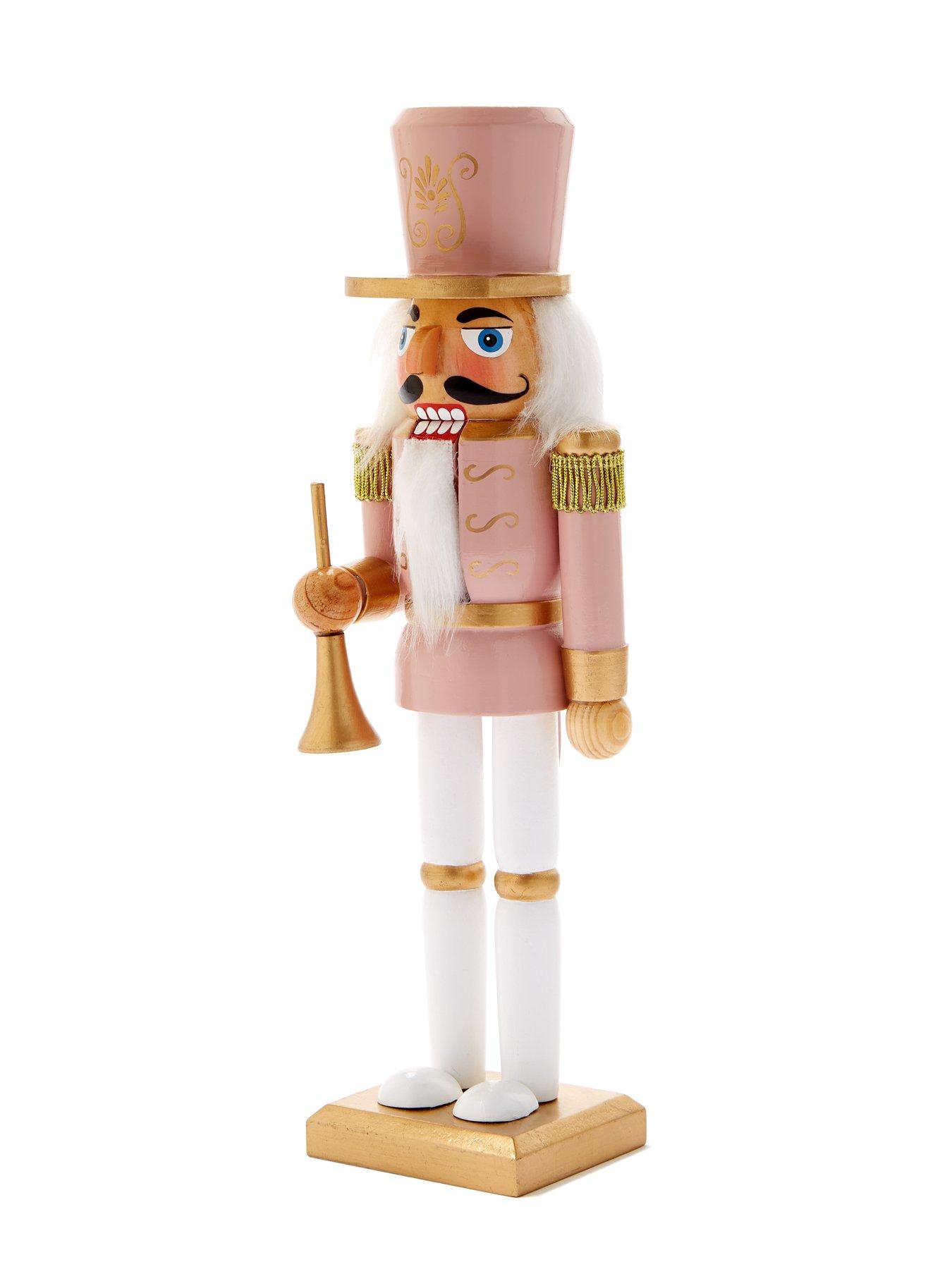 Very Home Set of 2 Pink/White Nutcracker Christmas Decorations - 12 ...