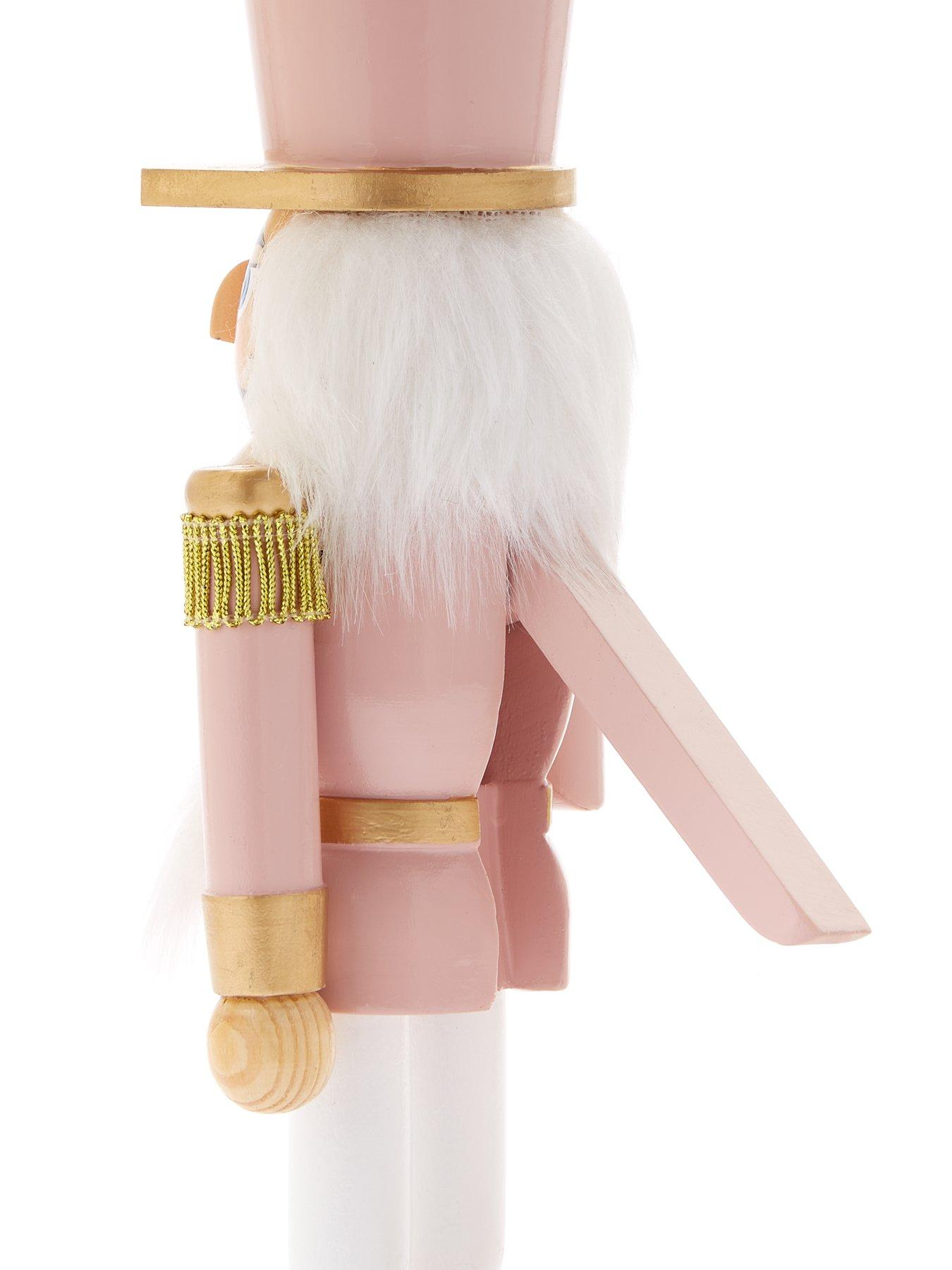 Very Home Set of 2 Pink/White Nutcracker Christmas Decorations - 12 ...