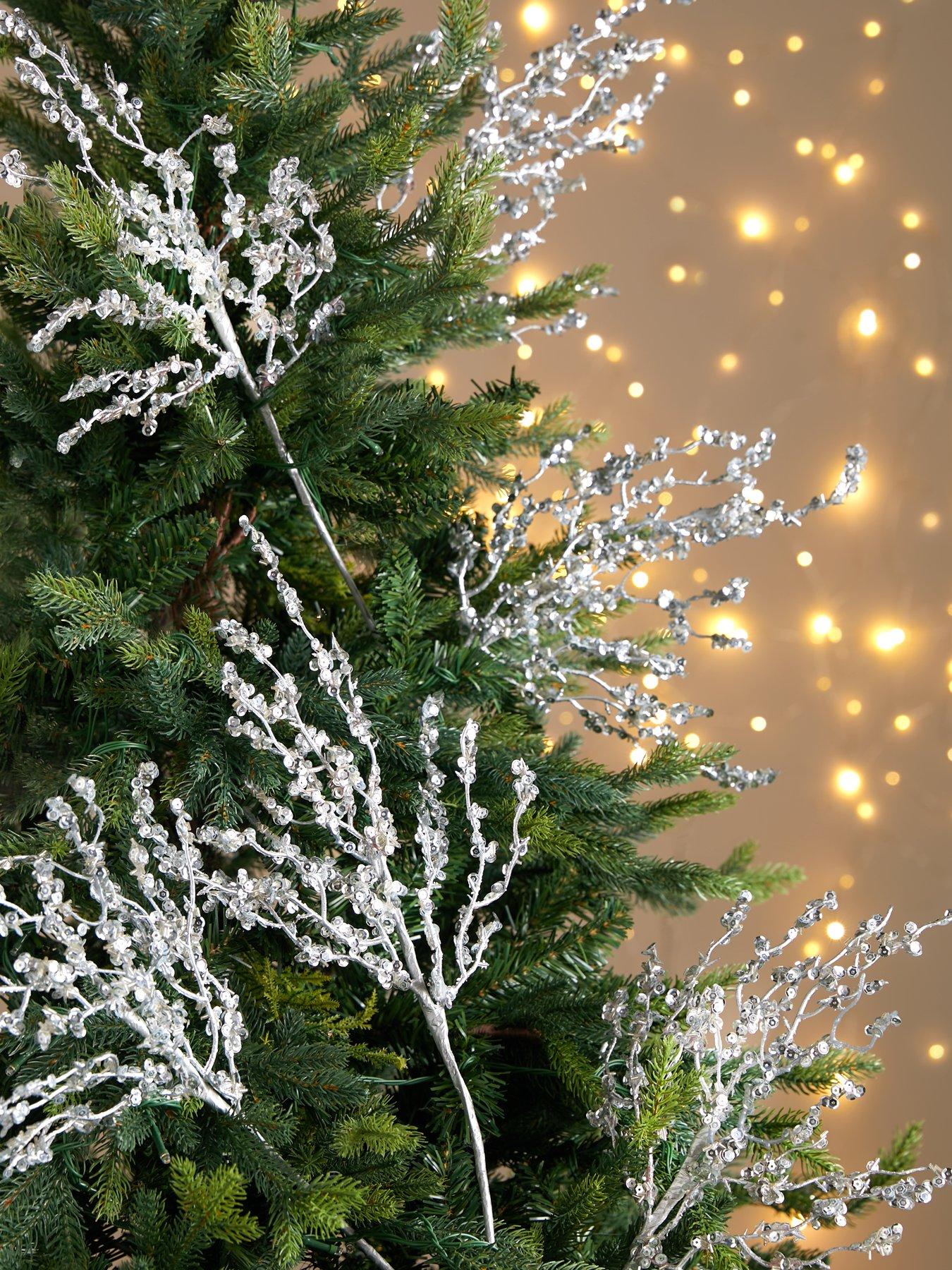 Very Home Set of 6 Silver Tingle Christmas Tree Picks | Very Ireland