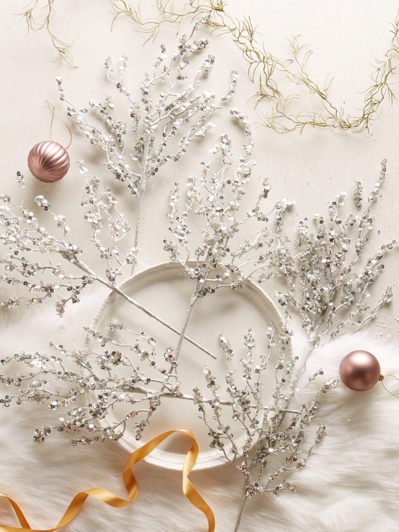 Very Home Set of 6 Silver Tingle Christmas Tree Picks | Very Ireland