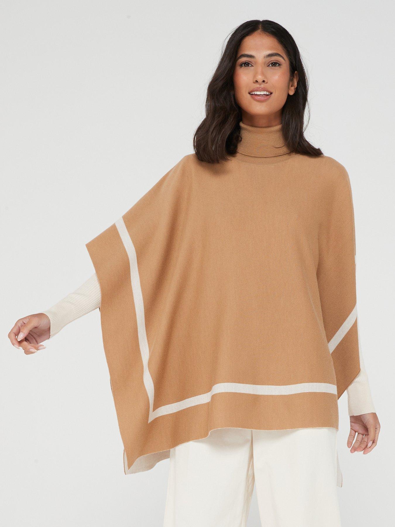 BOSS Lia Wool Poncho - Beige | Very Ireland