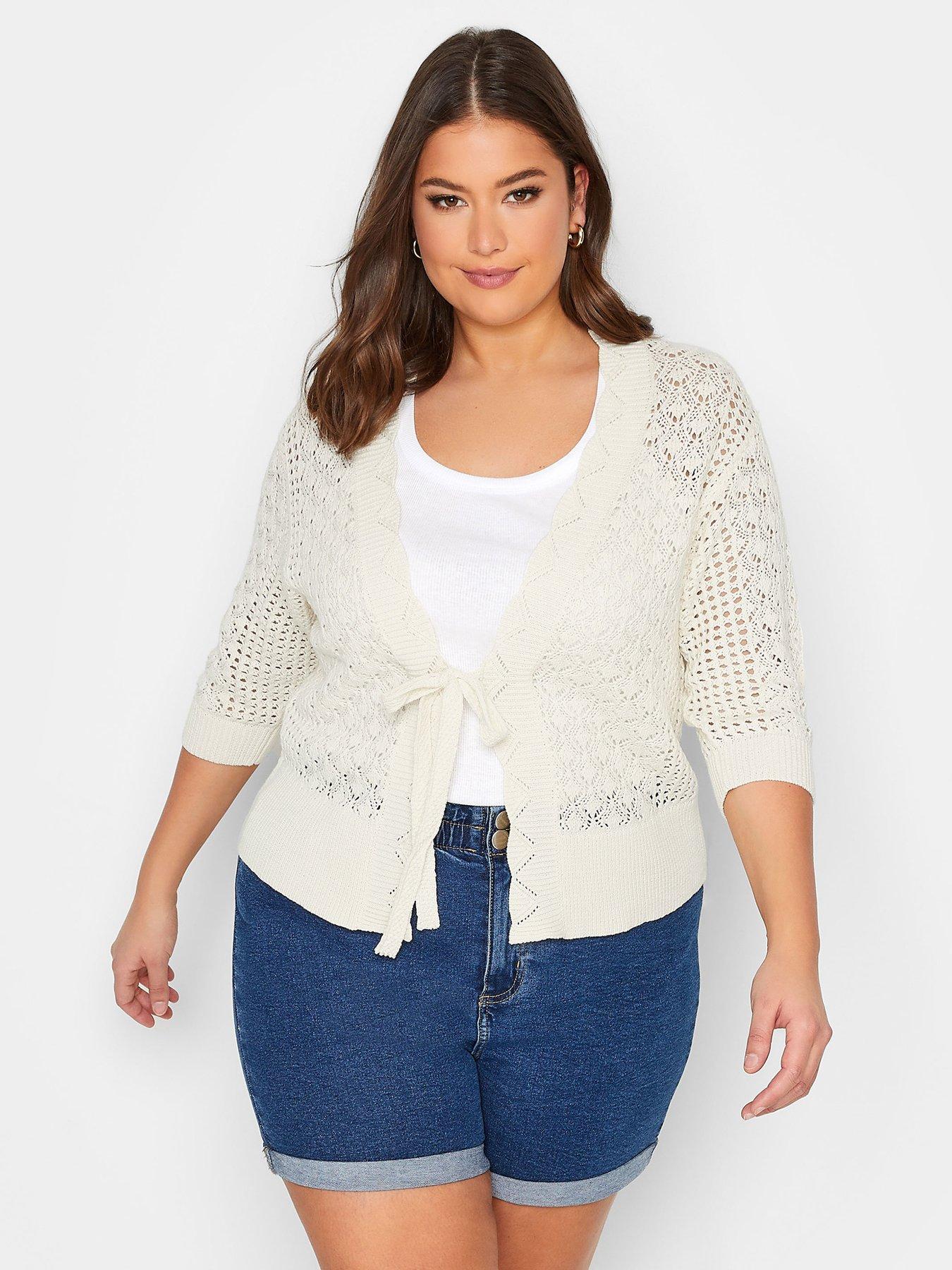 Yours Yours Pointelle Tie Up Shrug Ivory | Very Ireland