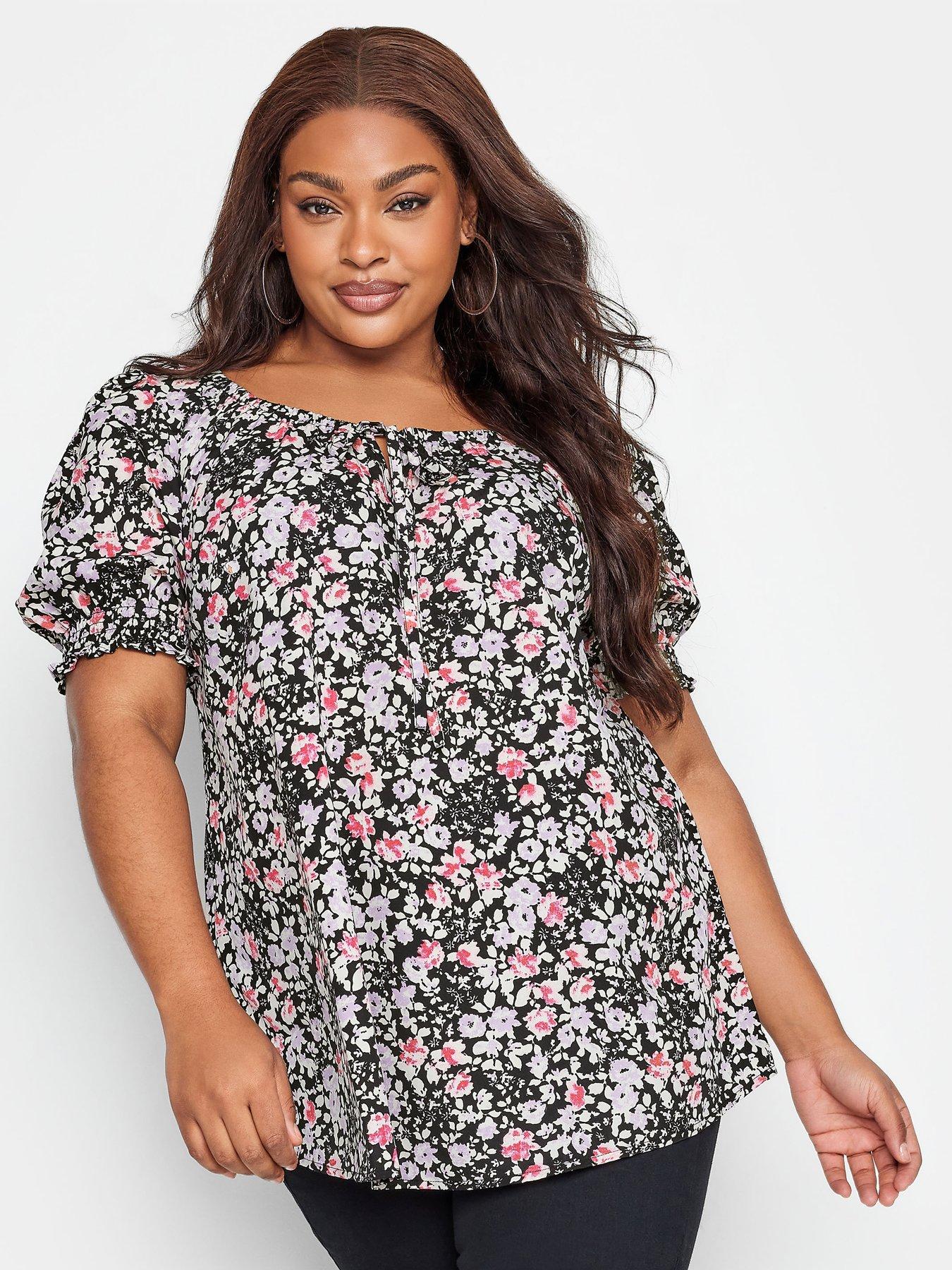 Yours Yours Sb Gypsy Top Black/pink Ditsy Floral | Very Ireland