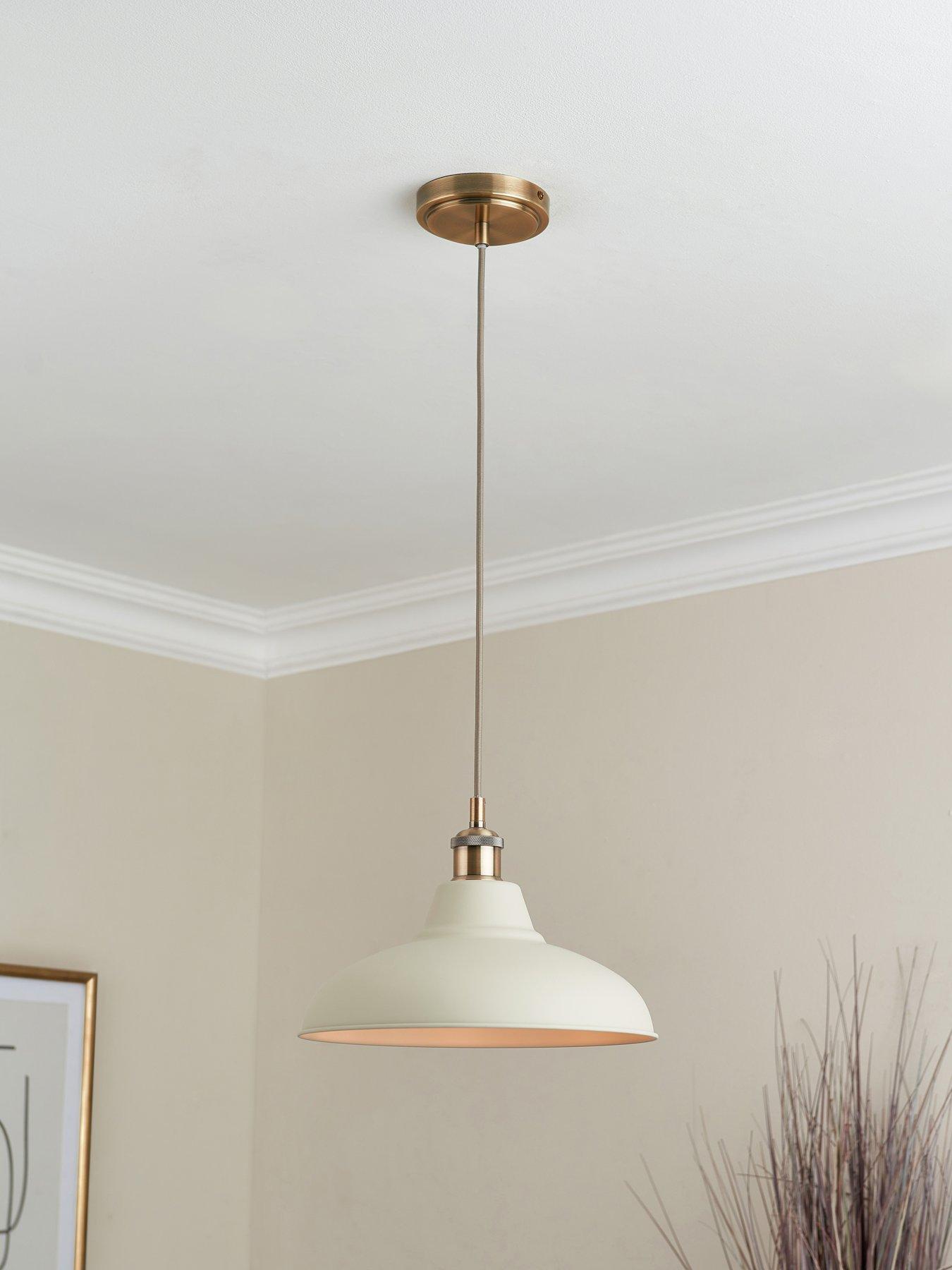 Very Home Hemstone Pendant - Cream/Antique Brass | Very Ireland