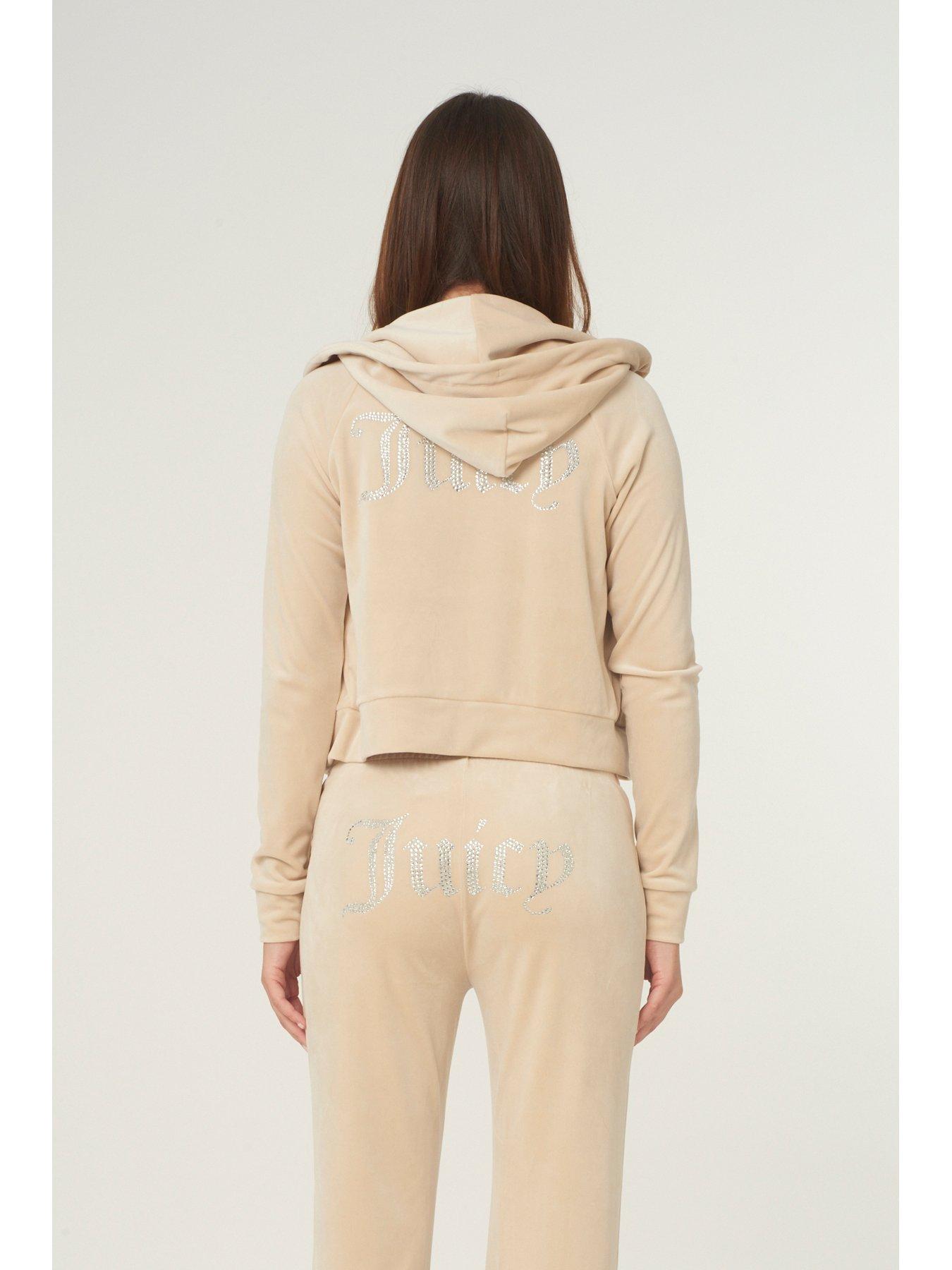 Juicy Couture Classic Track Top With Juicy Diamante Logo - Beige | Very ...