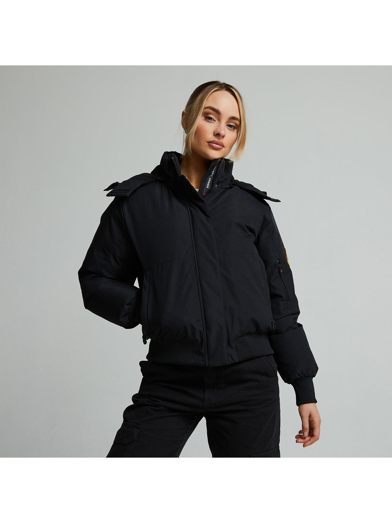 Zavetti Canada Olivia Hooded Bomber Jacket - Black | Very Ireland