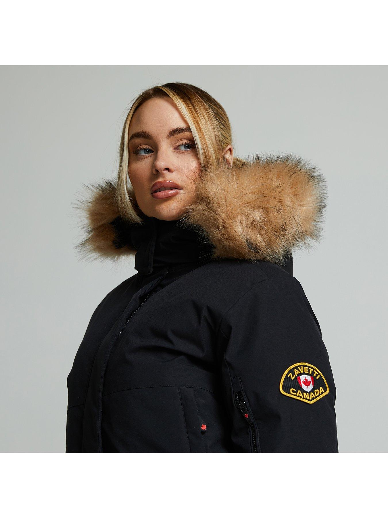 Zavetti Canada Olivia Hooded Bomber Jacket - Black | Very Ireland