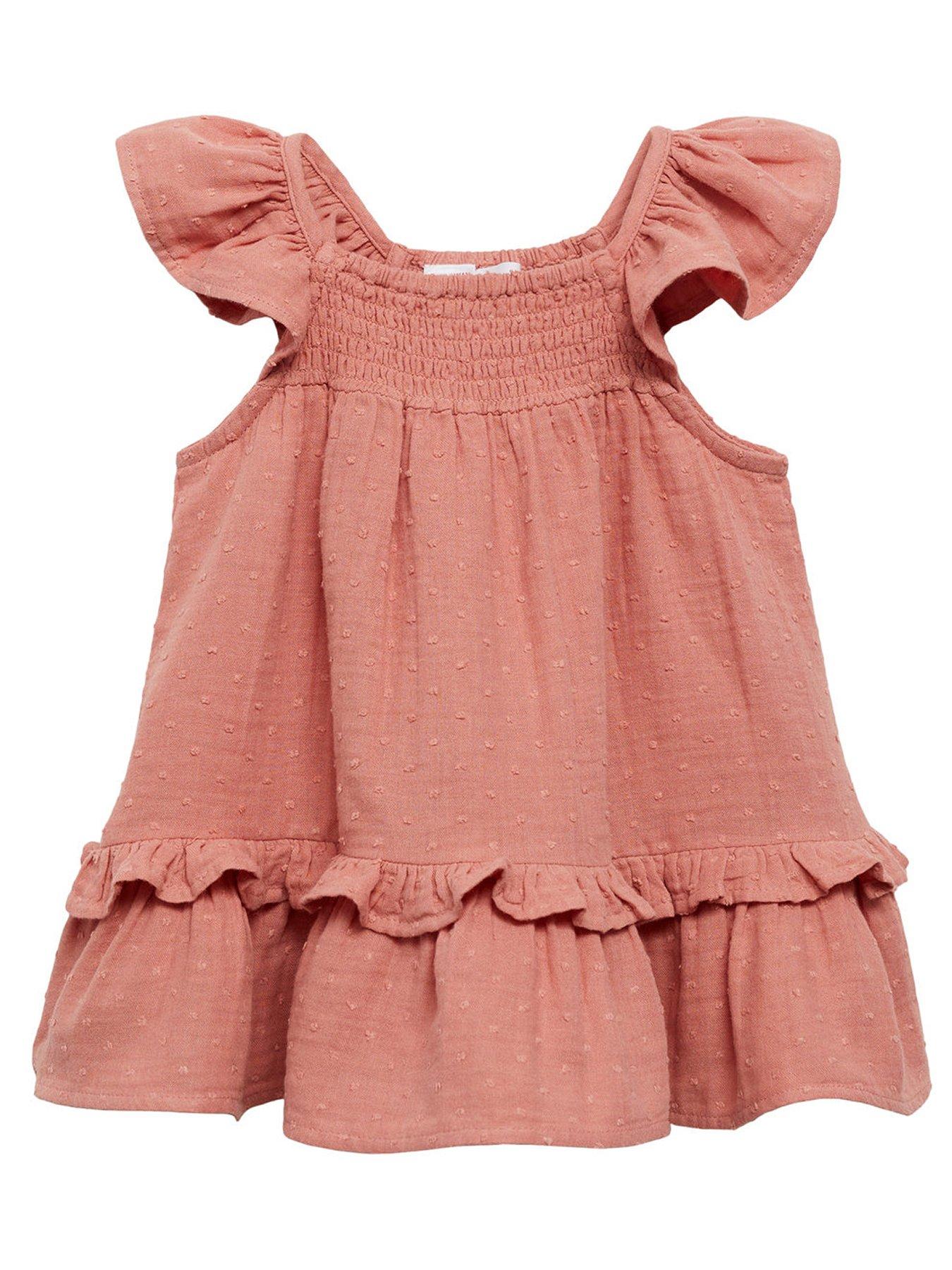 Mango Younger Girls Embroidered Dobby Dress - Orange | Very Ireland