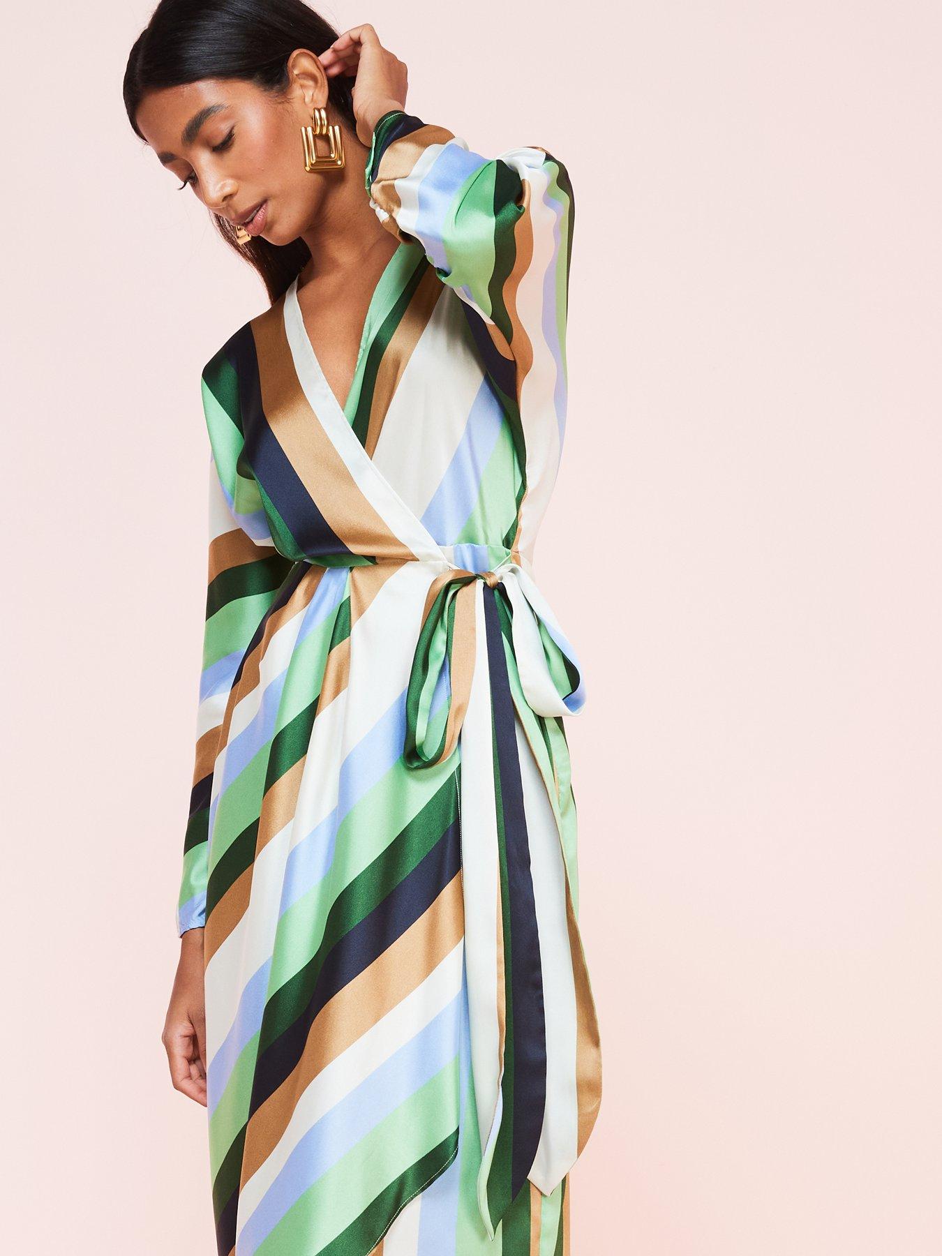 Mango Multi Stripe Tie Waist Dress | Very Ireland