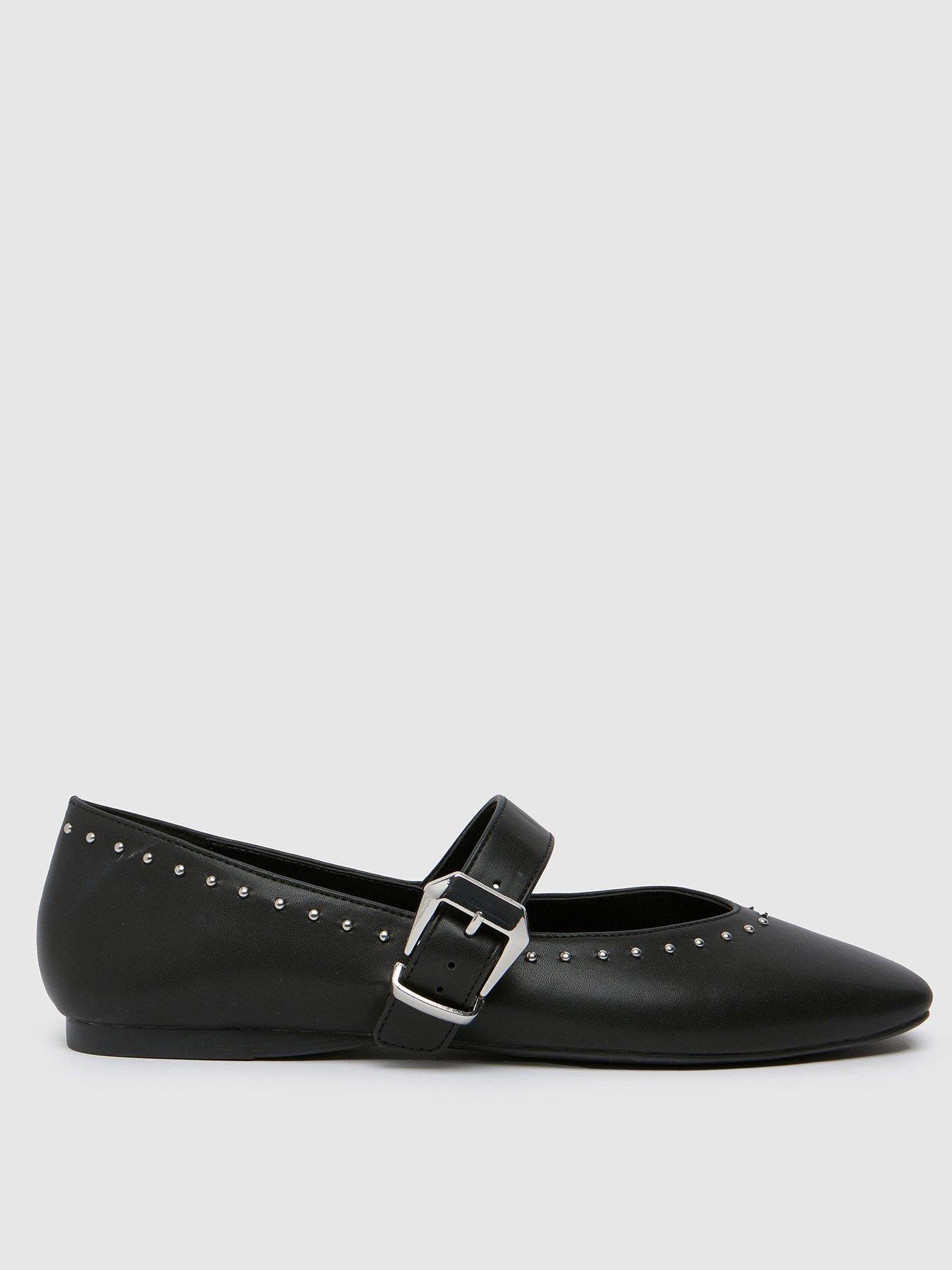 Schuh Lucy Studded Ballerina - Black | Very Ireland