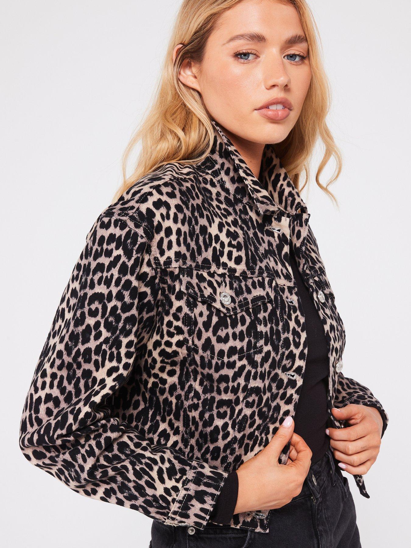 Only Leopard Print Denim Jacket - Black | Very Ireland