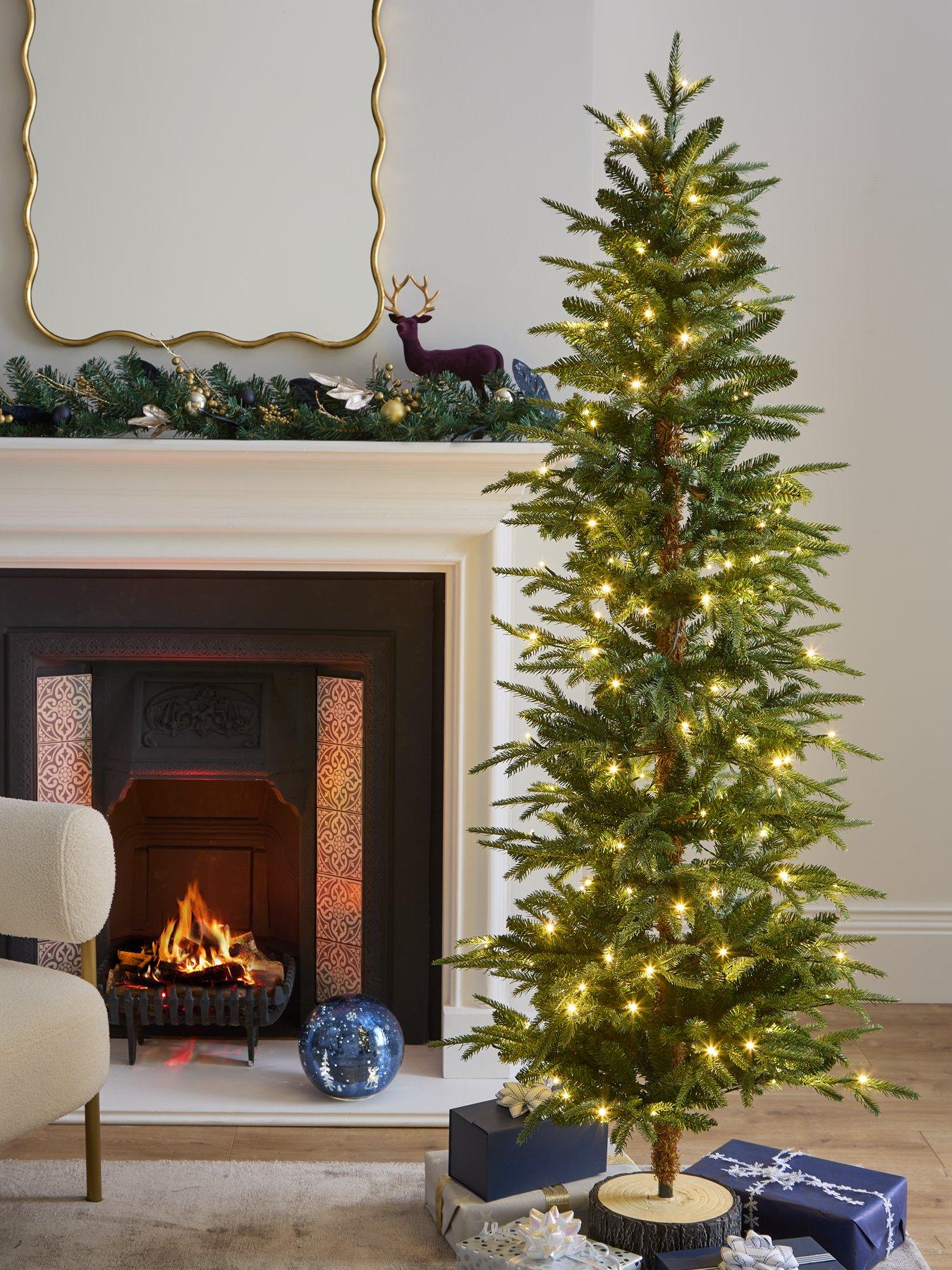 Slim christmas tree with lights store