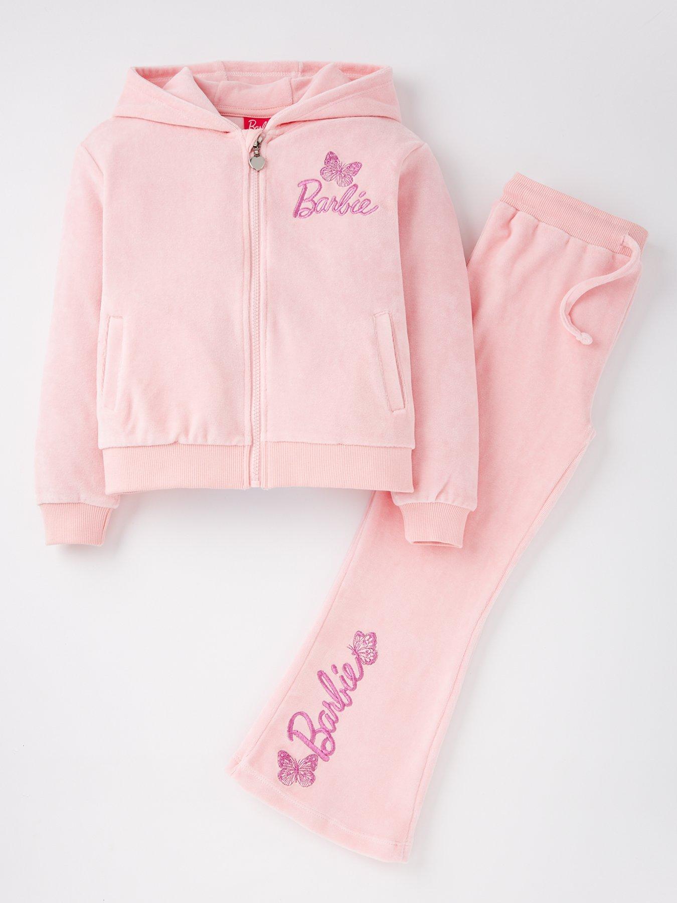 Barbie 2 Piece Velour Tracksuit - Pink | Very Ireland