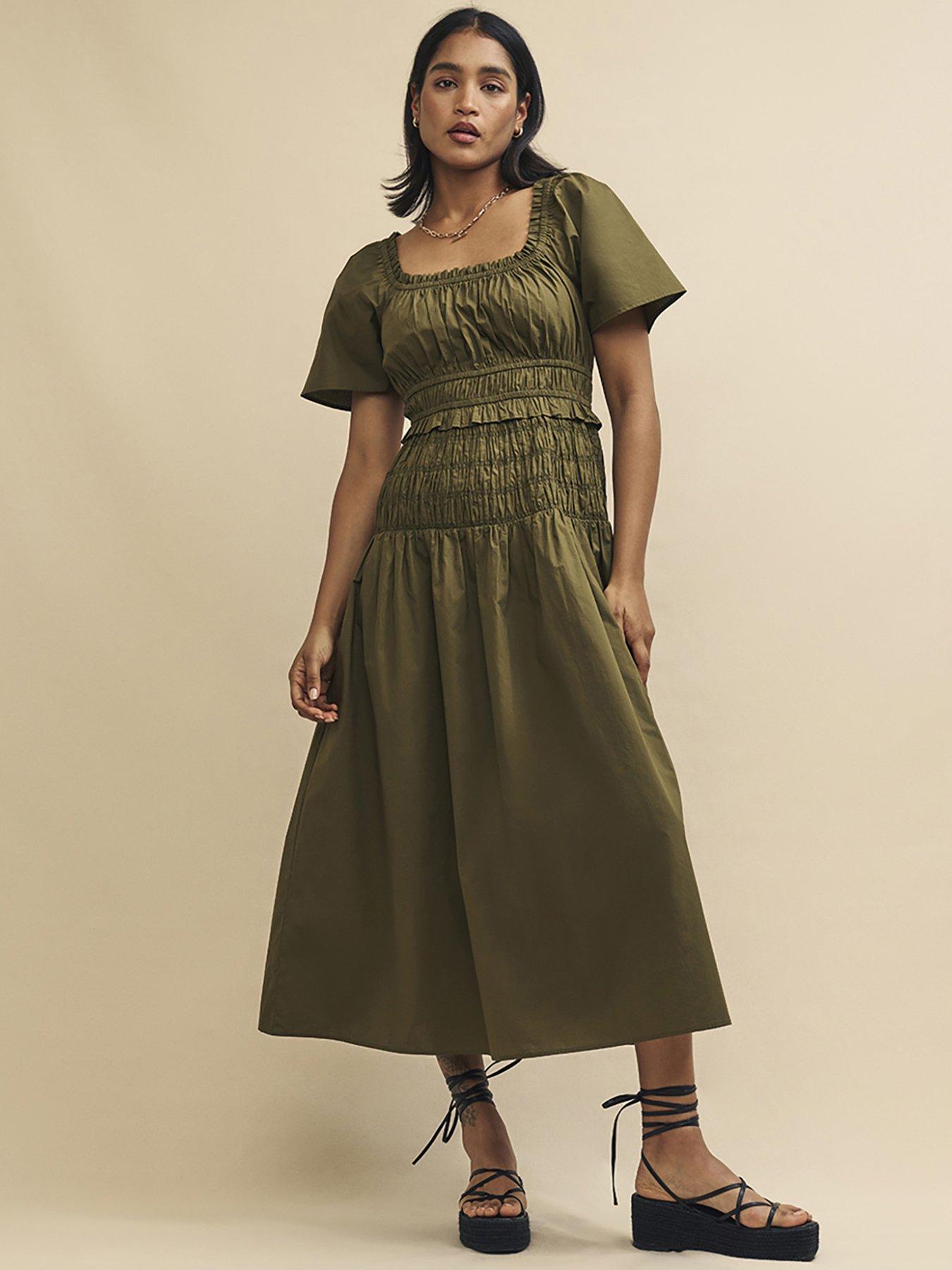Nobodys Child Cassandra Midaxi Dress - Khaki | Very Ireland