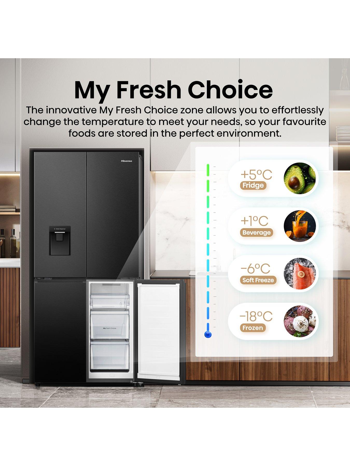 Hisense Hisense PureFlat Slim RQ5P470SMFE Total No Frost American Fridge Freezer with My Fresh ...