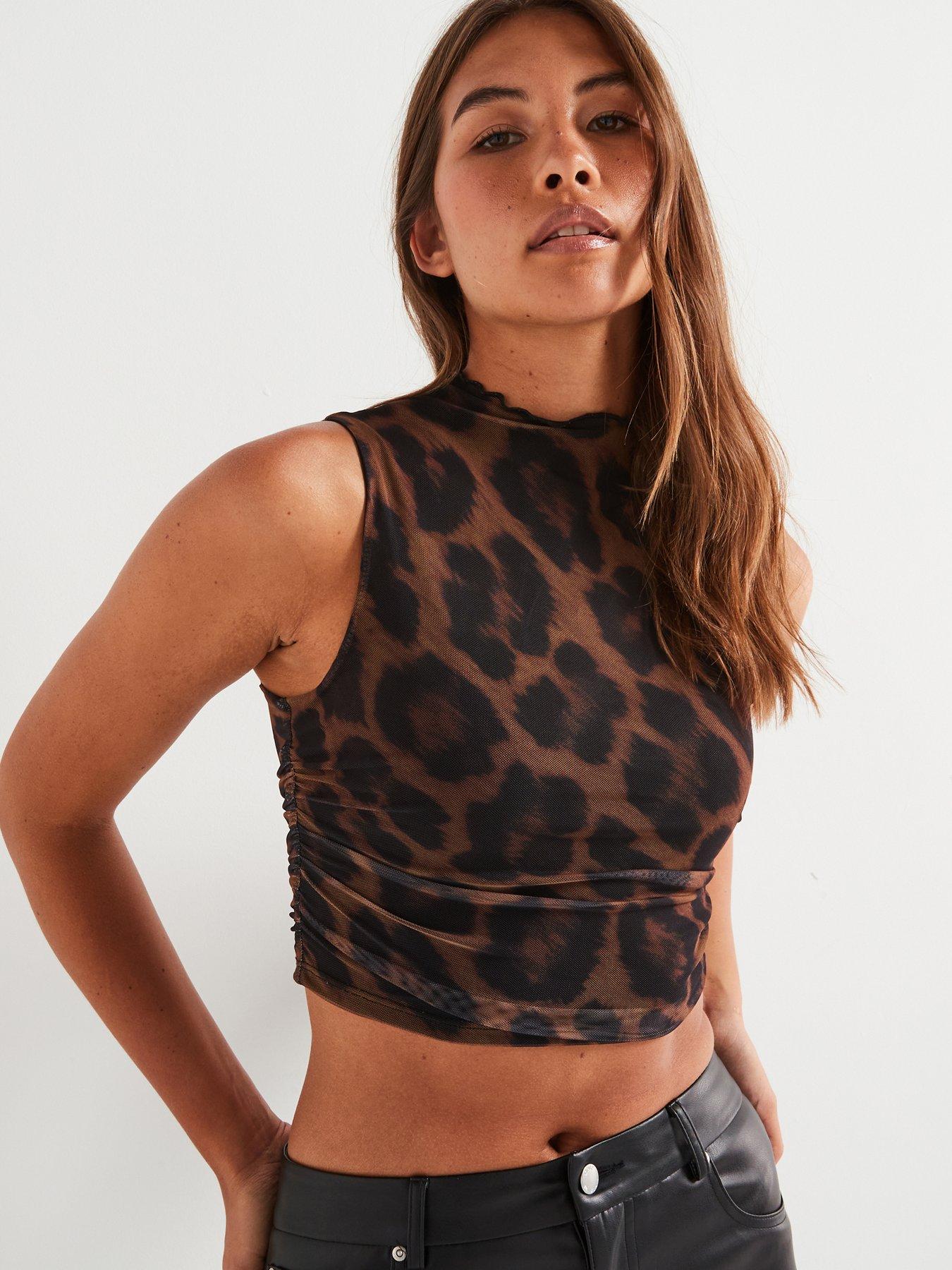 New Look Go Leopard Mesh Top Print Very Ireland