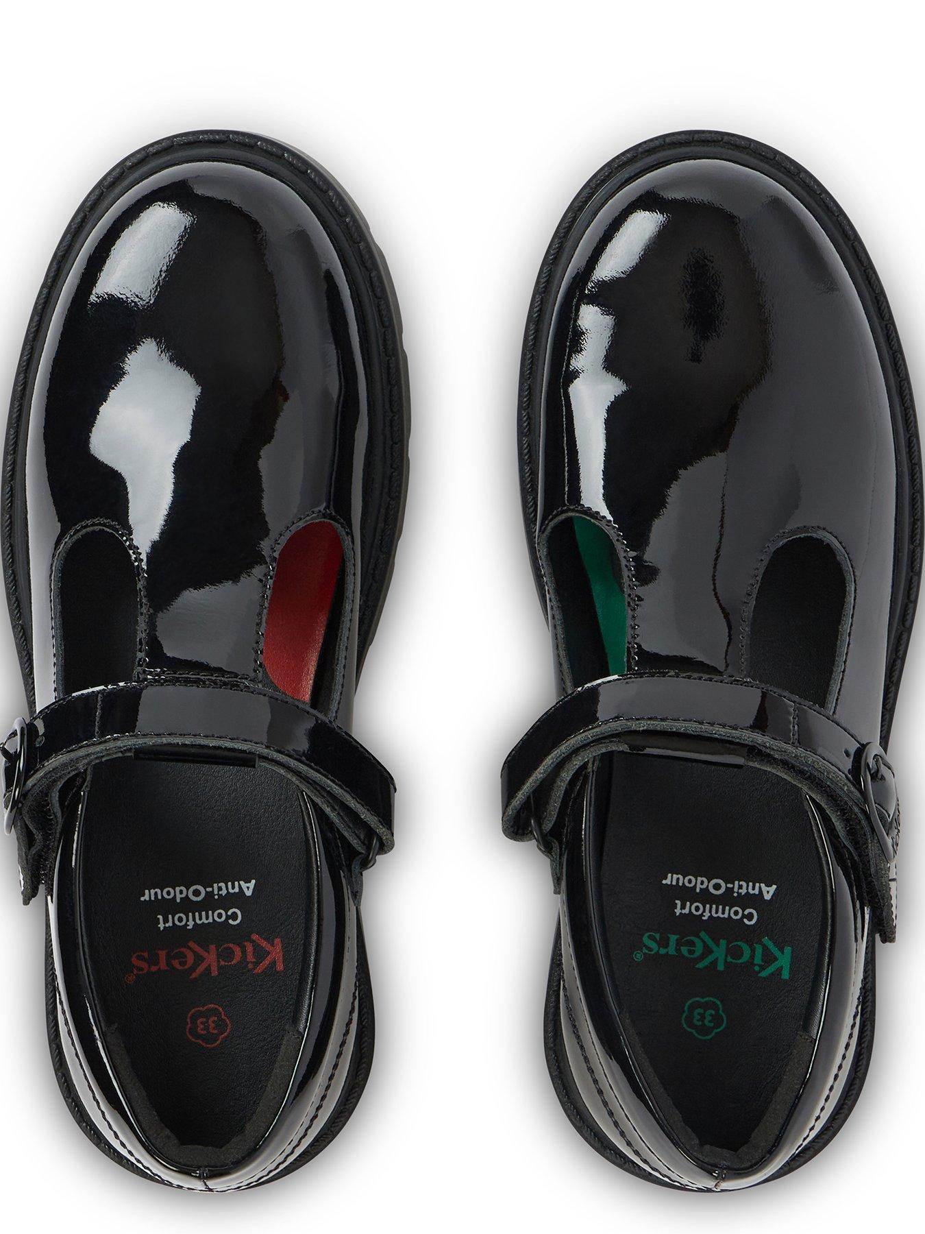 Kickers Girls Kori T Bar Patent Leather School Shoe - Black | Very Ireland