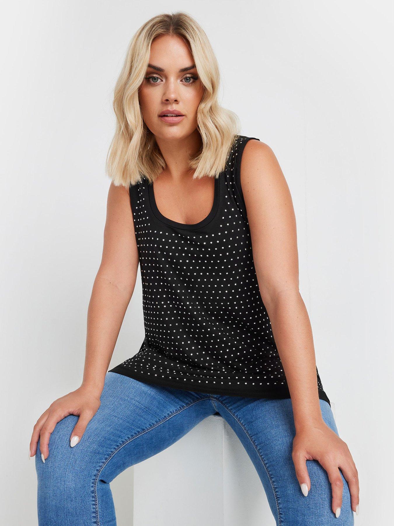 Yours Stud Front Panel Vest - Black | Very Ireland