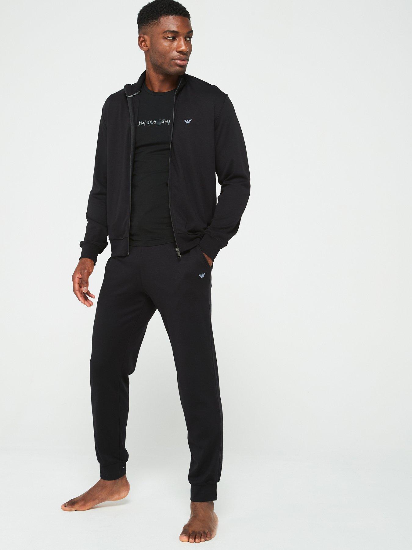 Emporio Armani Bodywear Interlock Full Zip Tracksuit - Black | Very Ireland