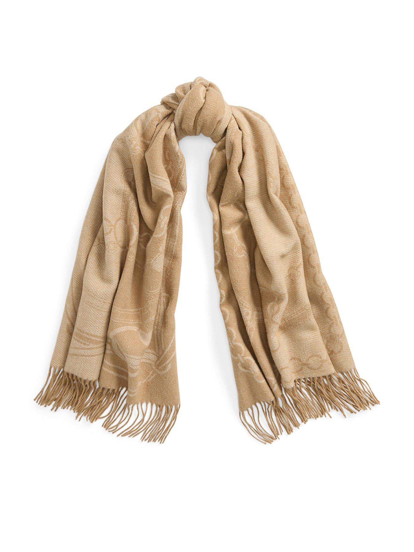 Crest Logo Blanket Scarf Cream