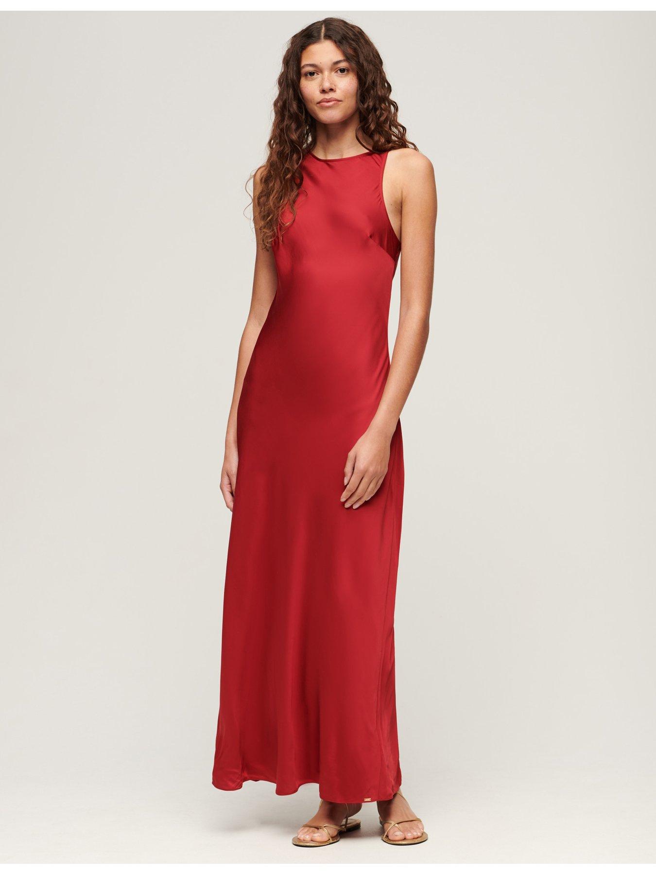 Superdry Satin Racer Midi Dress - Dahlia | Very Ireland
