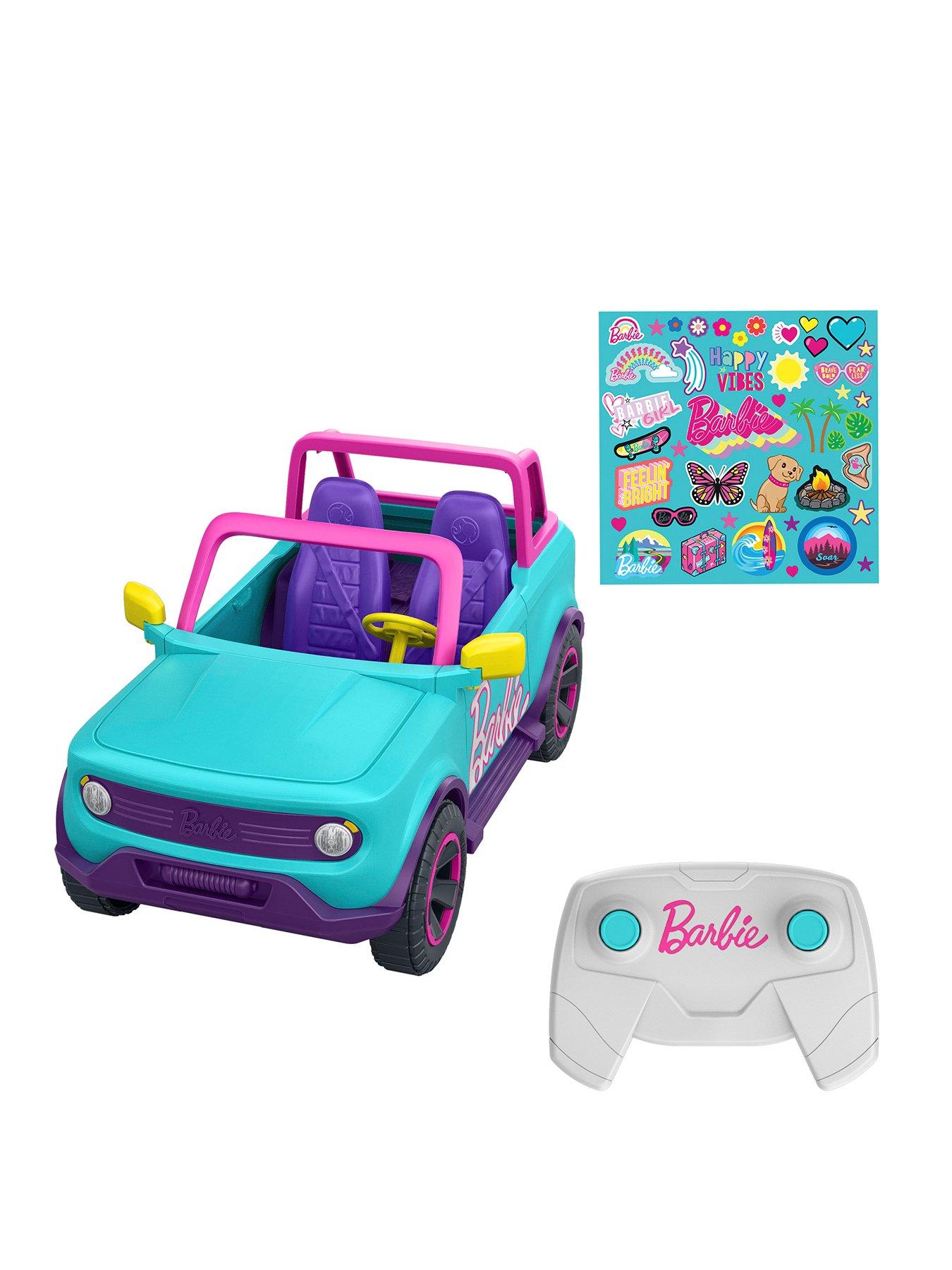 Barbie Remote Control SUV & Stickers, Battery-Powered Toy Truck | Very ...