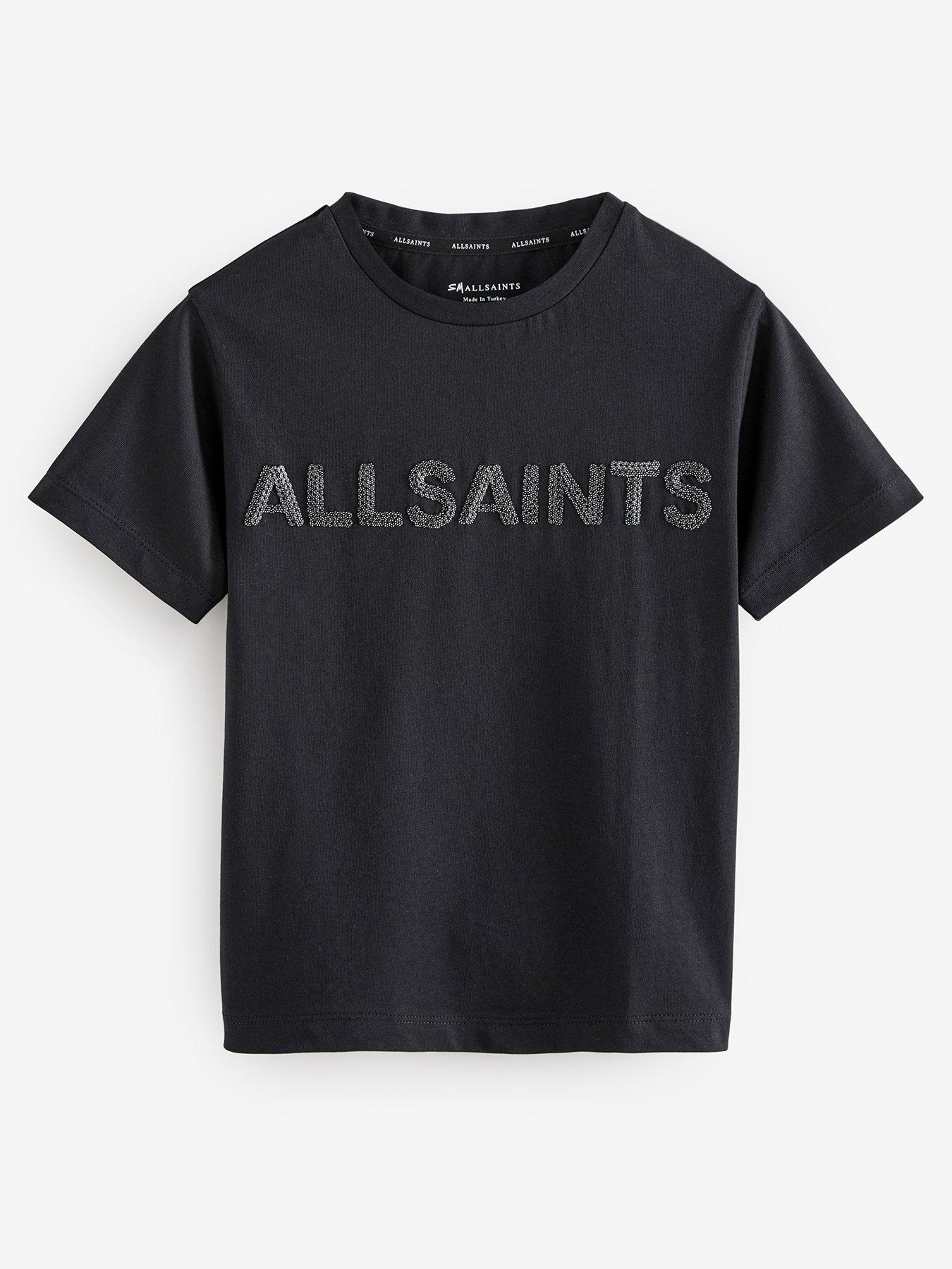smALLSAINTS All Saints Girls Logo Sequin Tee - Black | Very Ireland