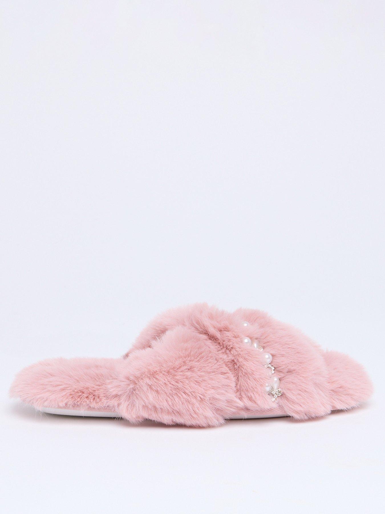 Boux Avenue Embellished Crossband Slipper Dusky Pink Very Ireland