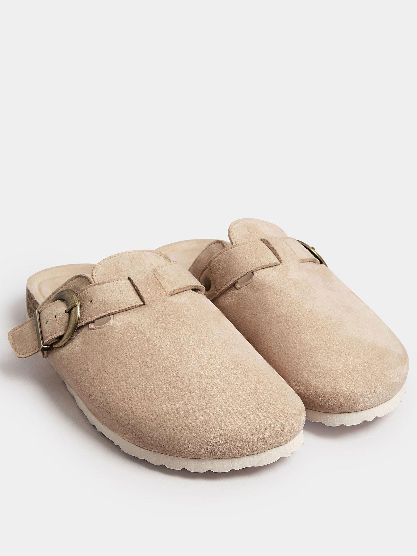 Faux Suede authentic Footbed Clogs Natural