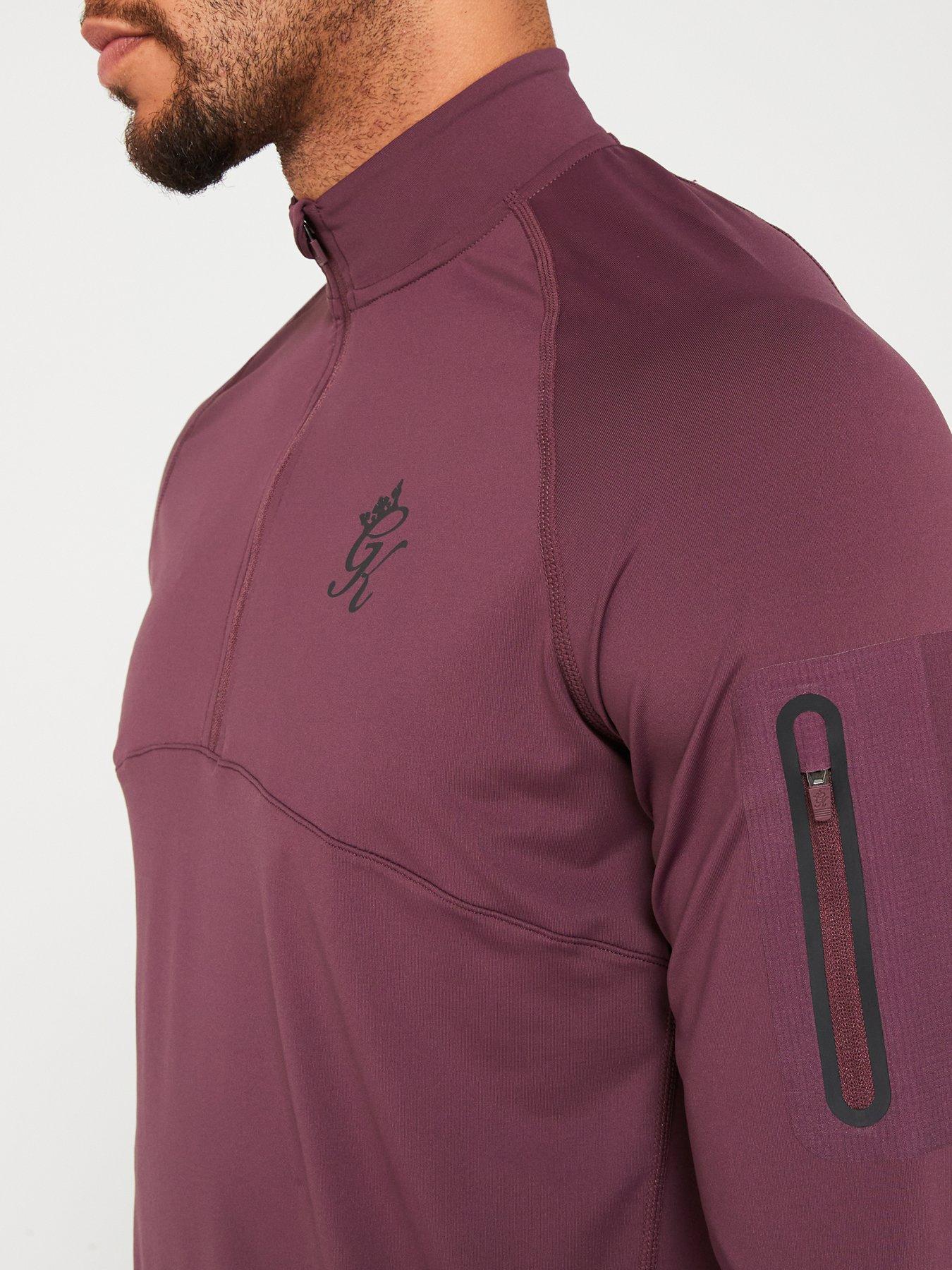 Gym King Men's Flex 1/4 Zip Funnel Neck Top - Purple | Very Ireland