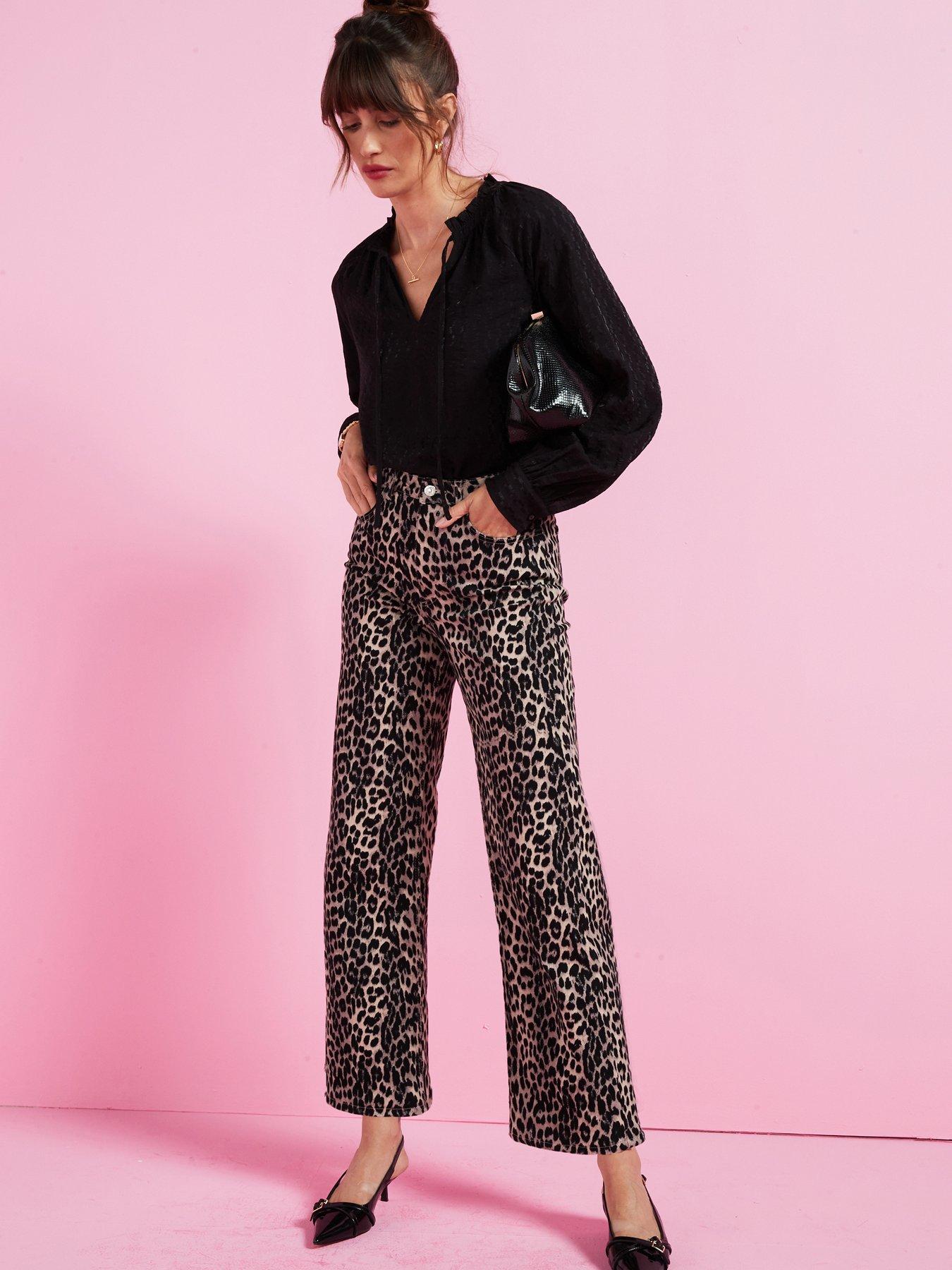 Only Wide Leg Leopard Print Jean - Multi | Very Ireland