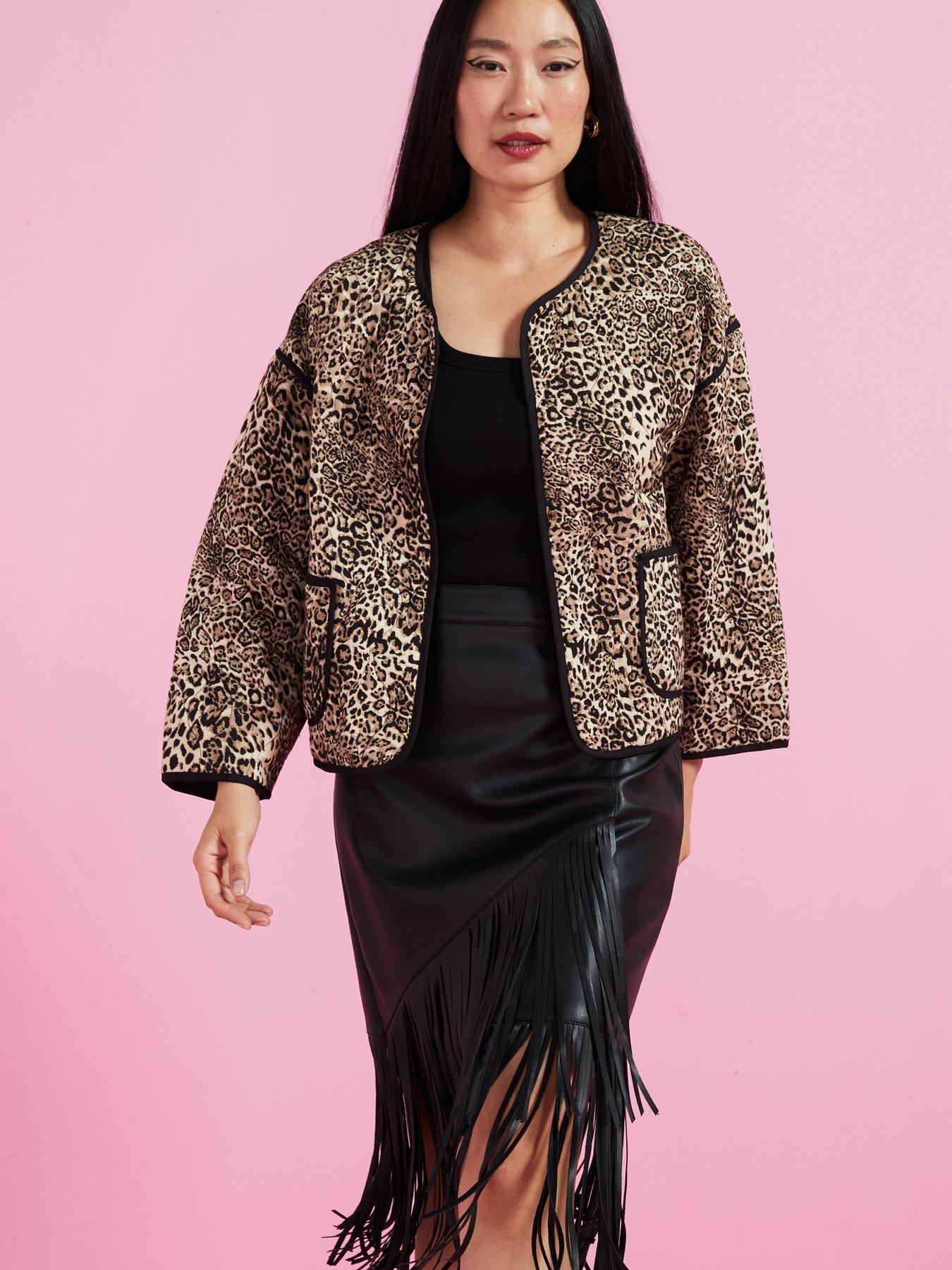 River Island Leopard Print Quilted Jacket - Brown | Very Ireland