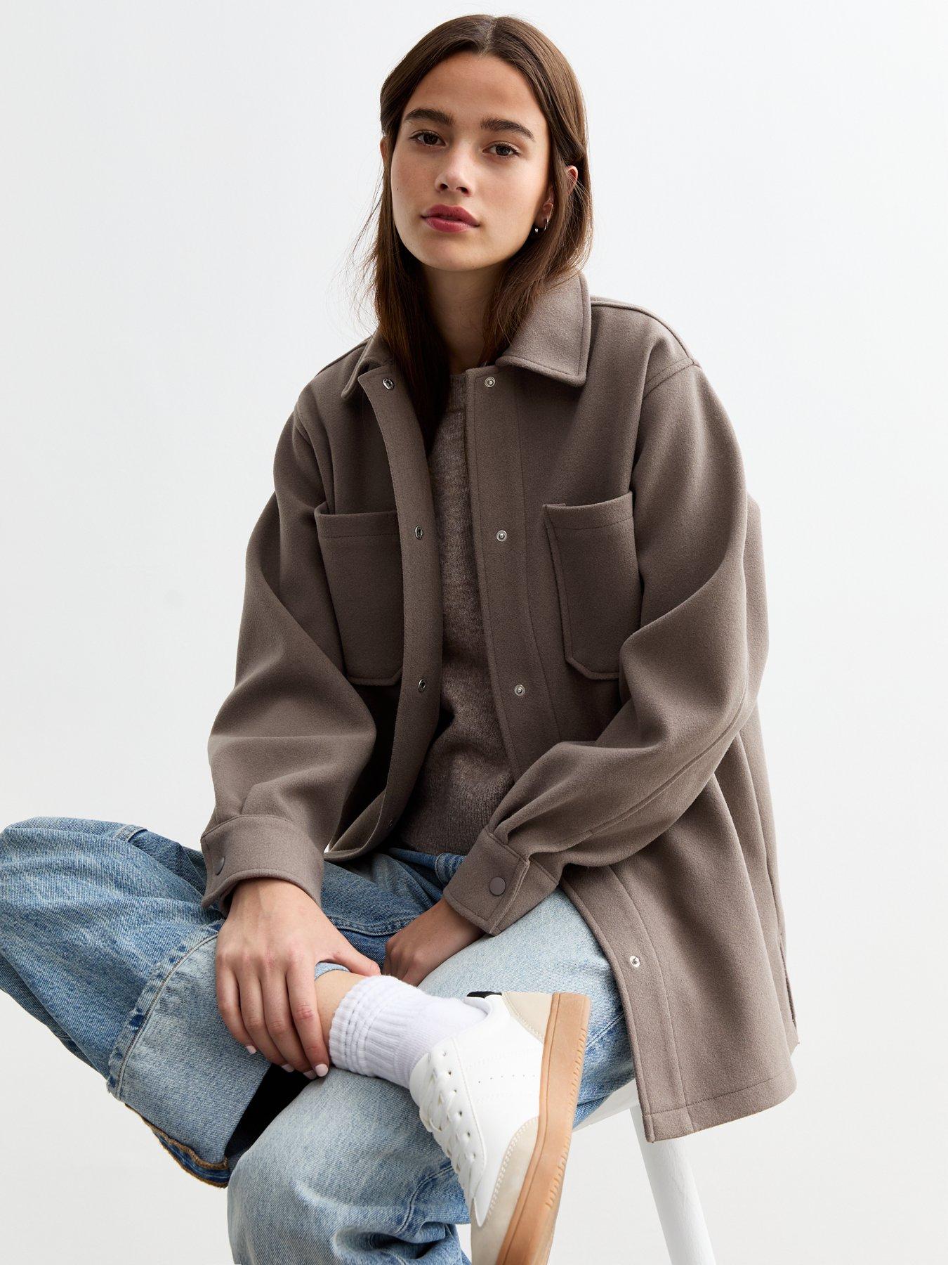 New Look Long Shacket - Brown | Very Ireland