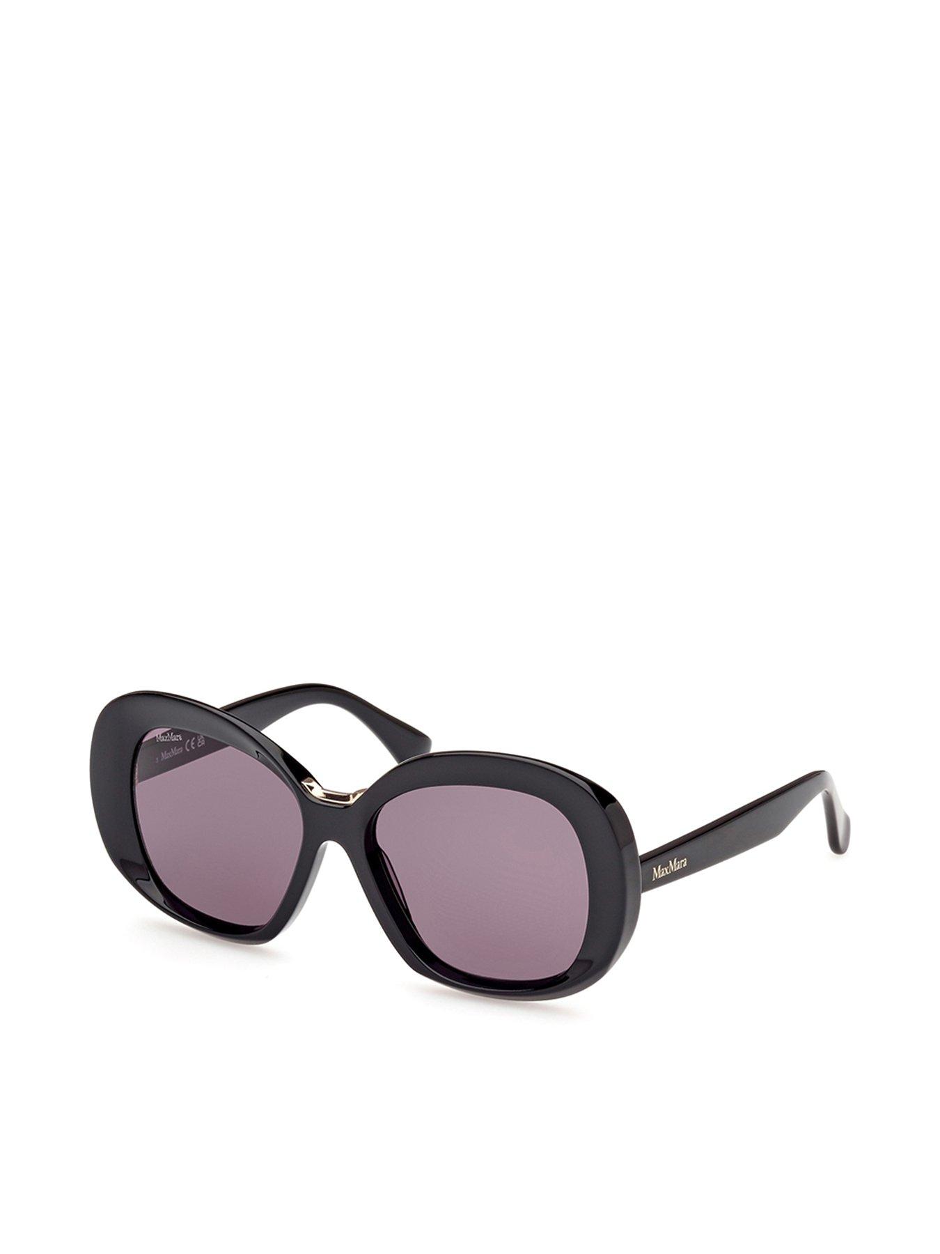 Max Mara Edna Round Large Sunglasses - Black | Very Ireland