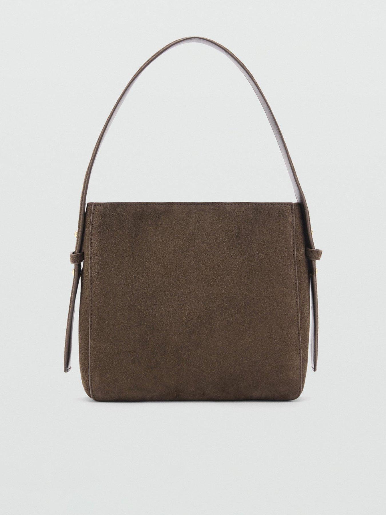 Mango Suede Mini Shopper Bag - Brown | Very Ireland
