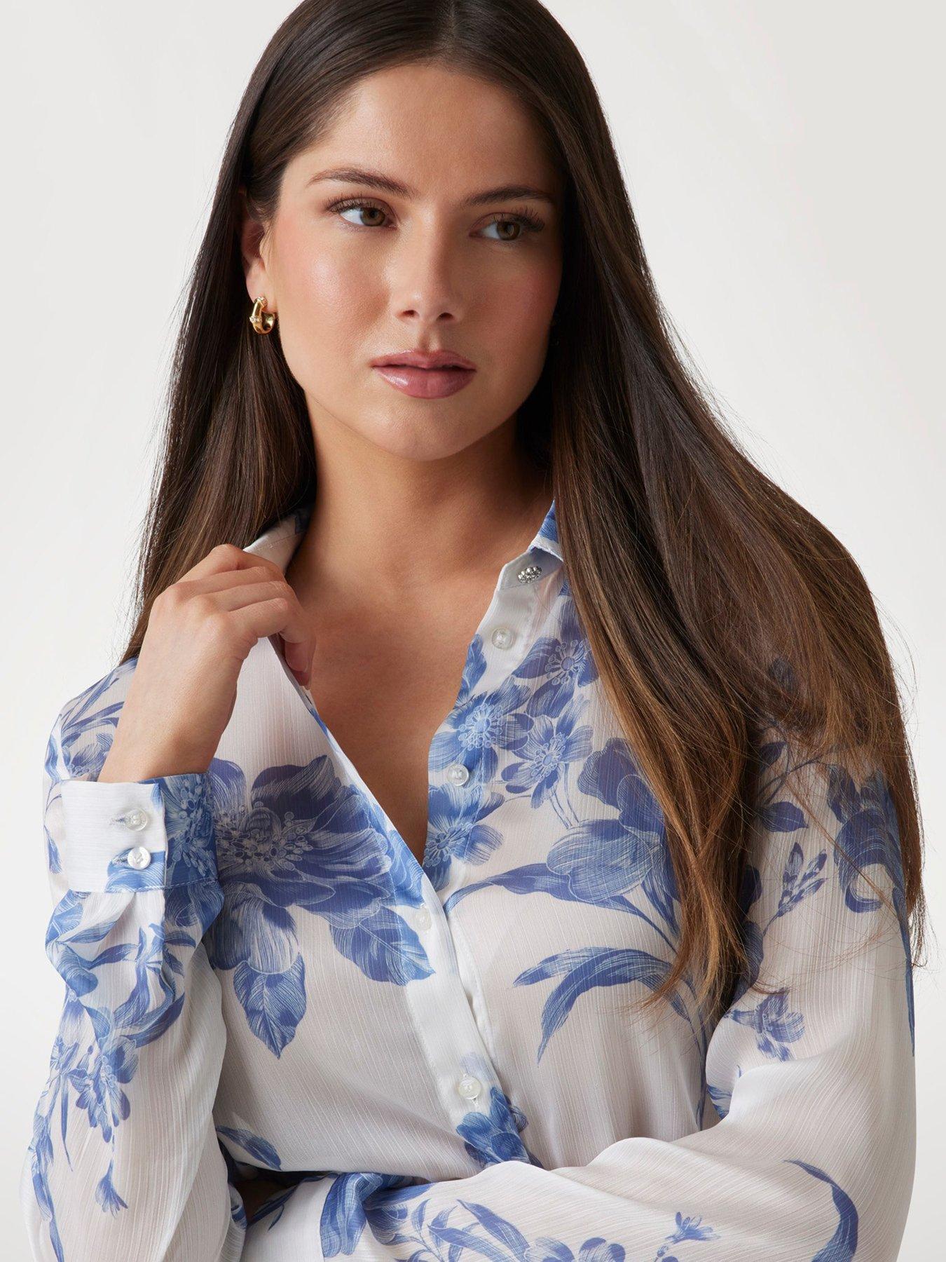 Guess Long Sleeve Clouis Shirt - Blue | Very Ireland