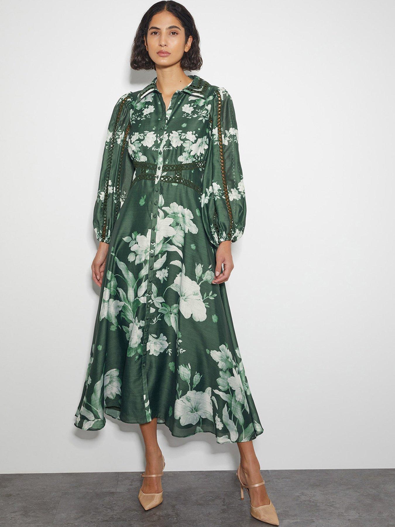 Monsoon Amari Shirt Dress - Green | Very Ireland
