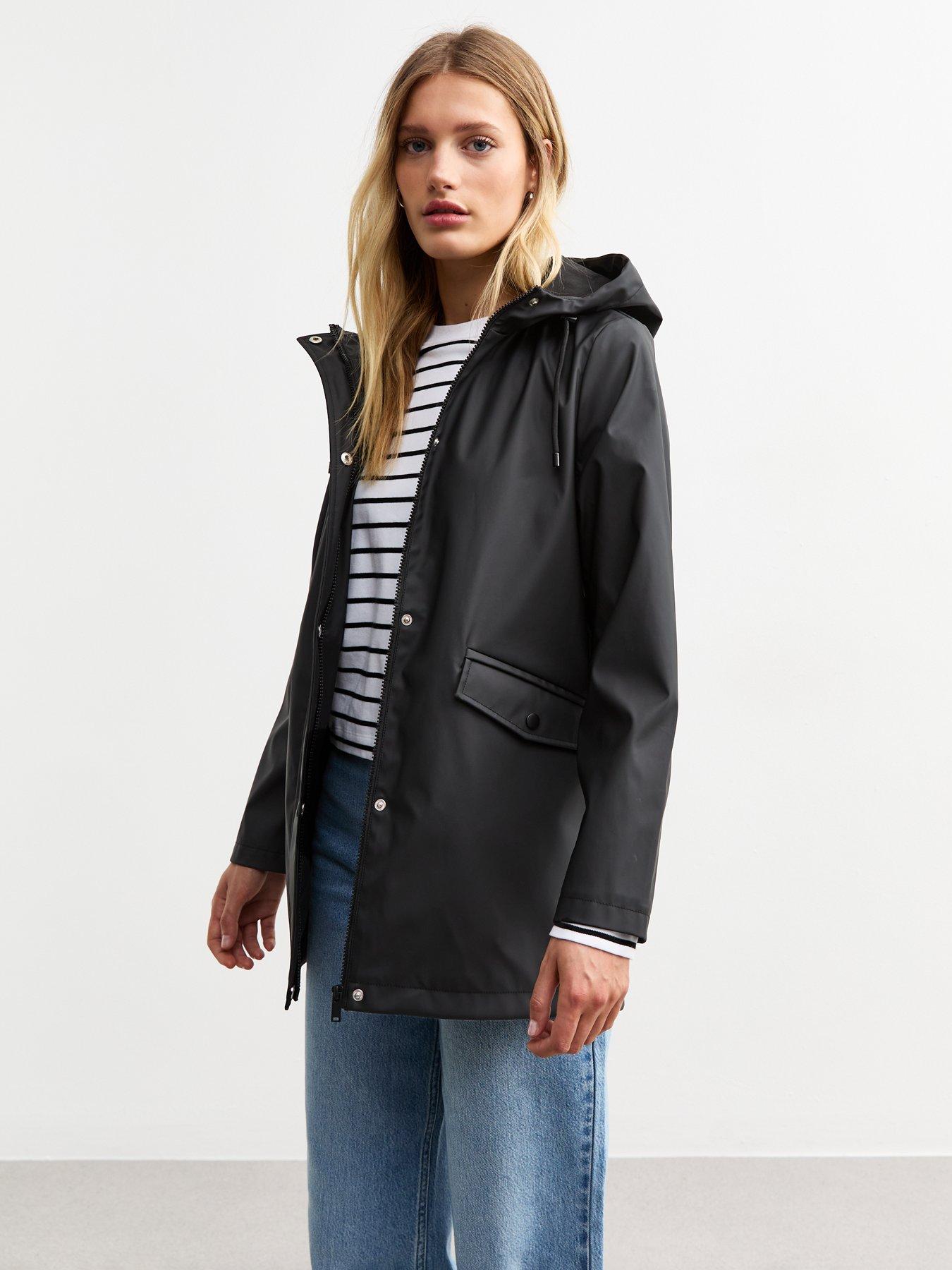 New Look Black Unlined Shower Resistant Rain Coat | Very Ireland